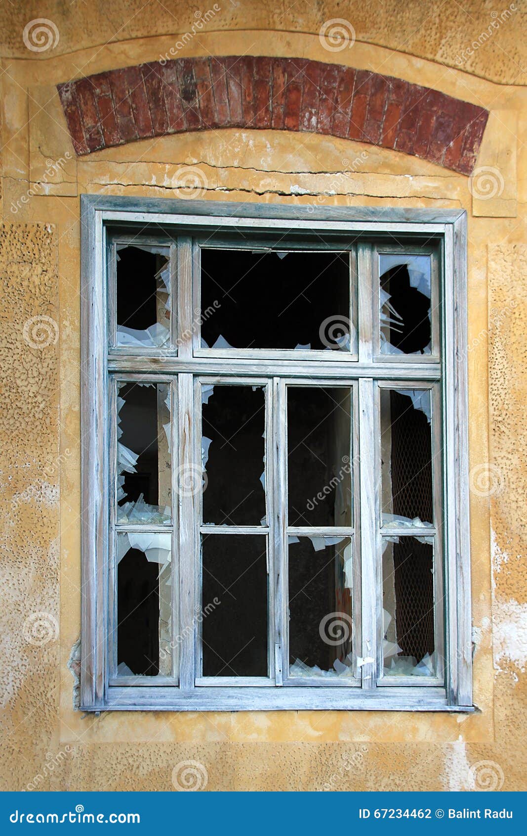 Old broken window stock photo. Image of abandoned, wrecked - 67234462