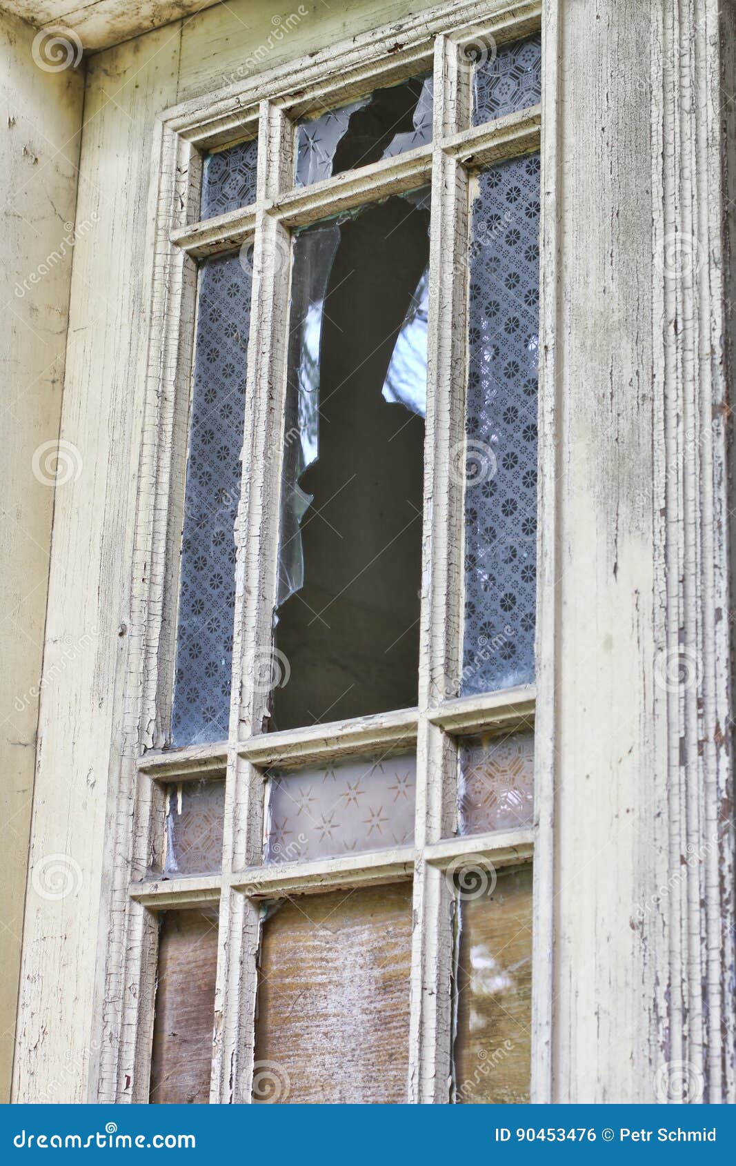 Old broken window stock photo. Image of broken, white - 90453476