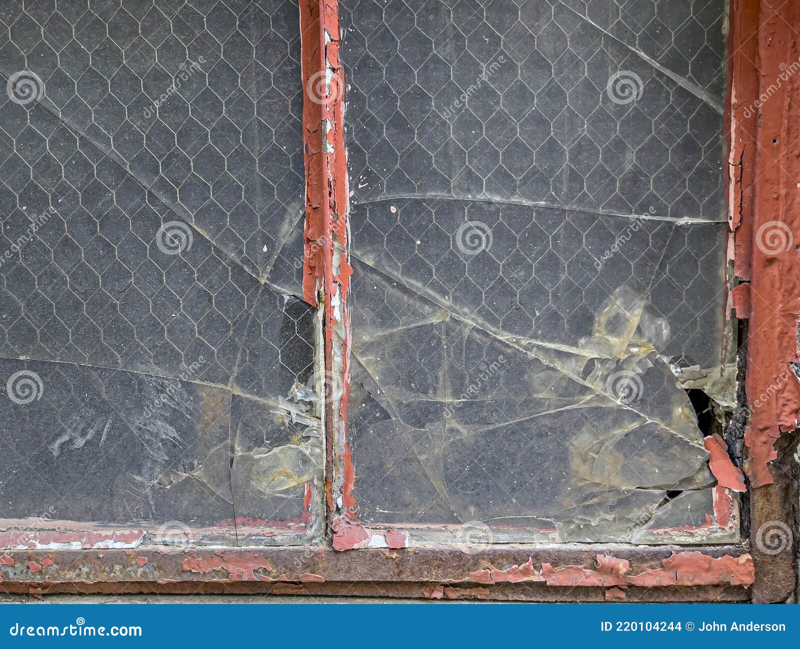 Old broken window stock photo. Image of crack, broken - 220104244