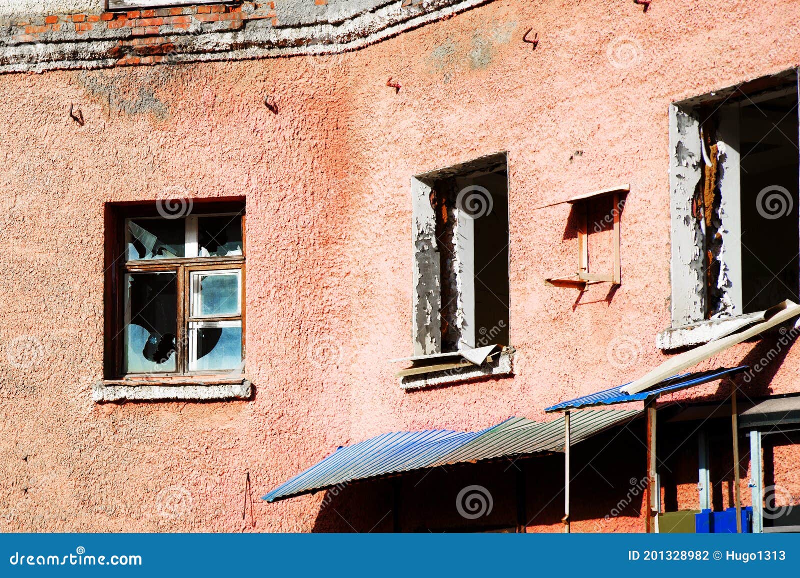 Old Broken Windows in the House Close-up. Stock Photo - Image of ...