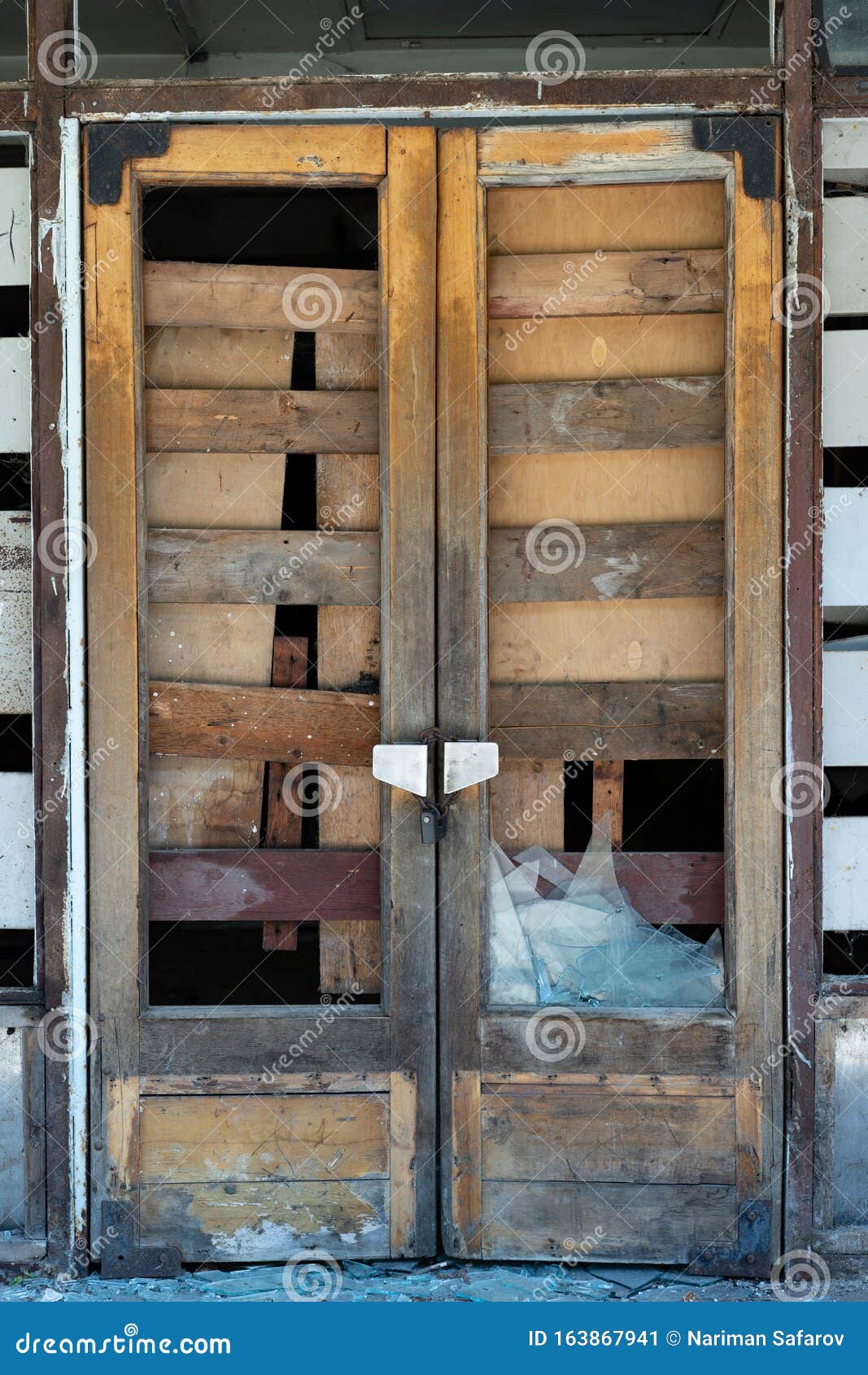 Old Broken Wooden Door for Background and Texture Stock Image - Image ...