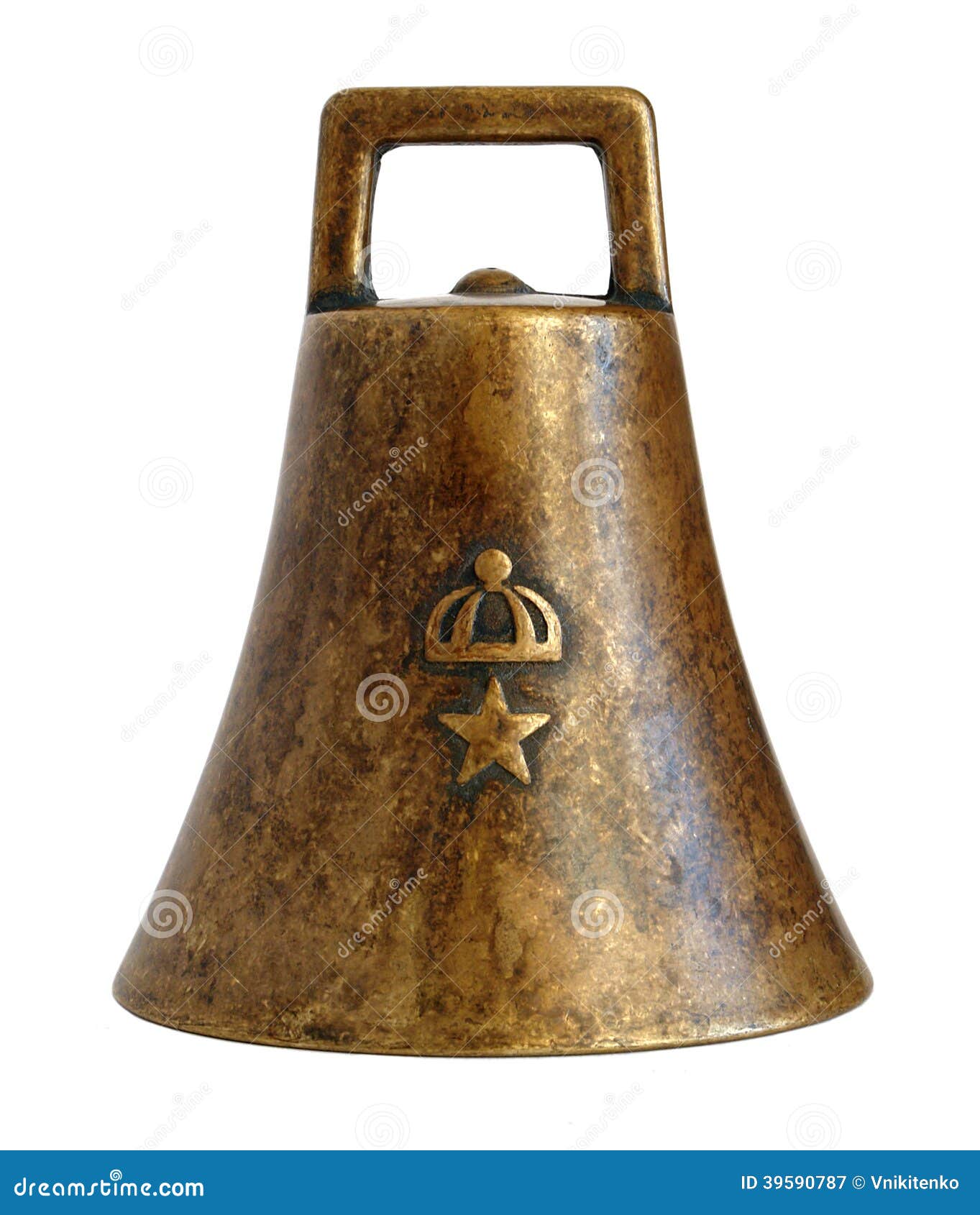 Old bronze bell stock image. Image of metal, isolated - 39590787