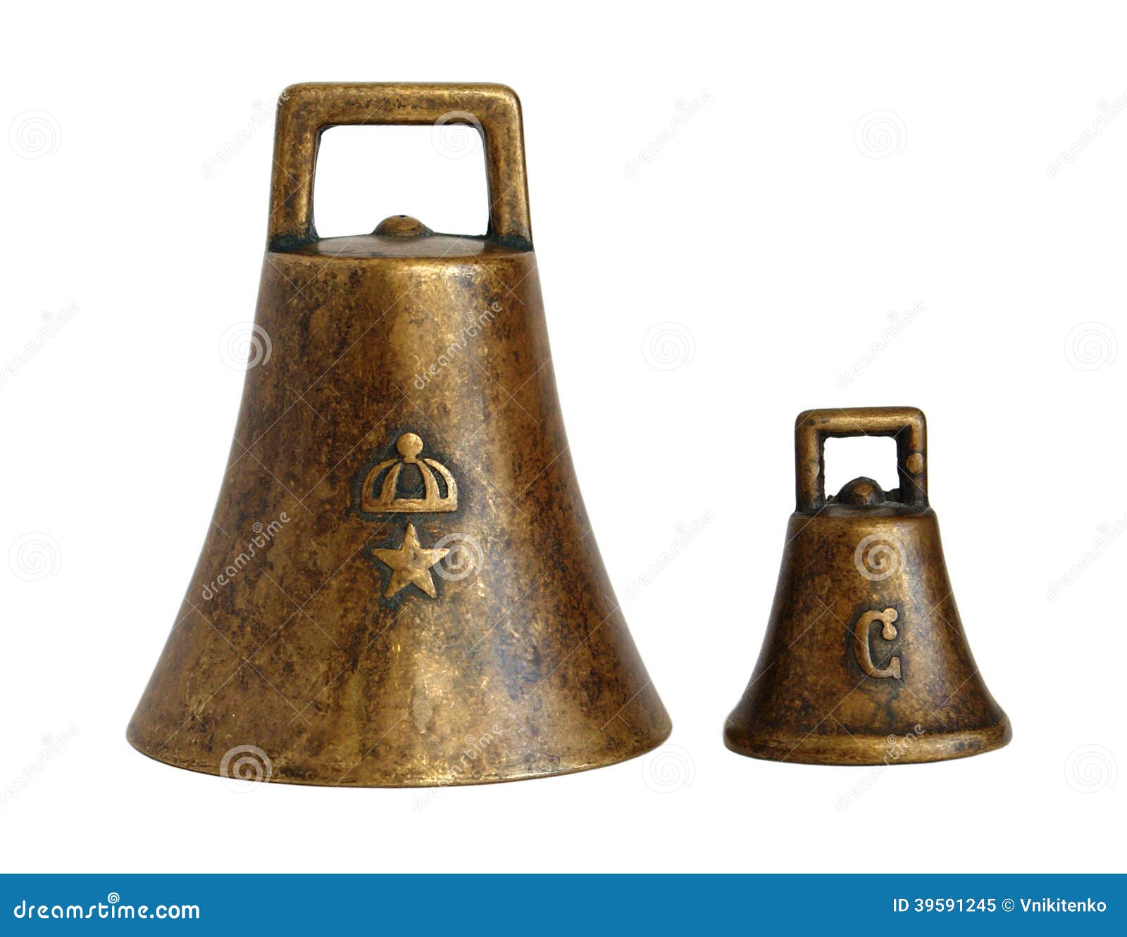 Old bronze bells stock image. Image of golden, loud, small - 39591245