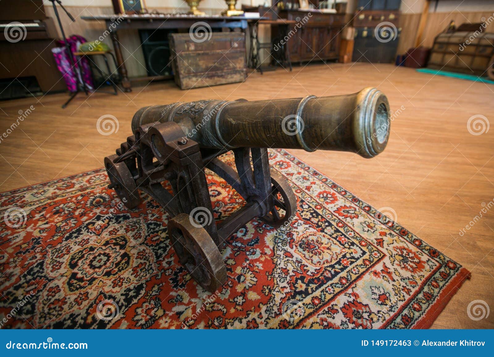 Old Bronze Cannon in a Junk Shop Stock Image - Image of concept, beast ...