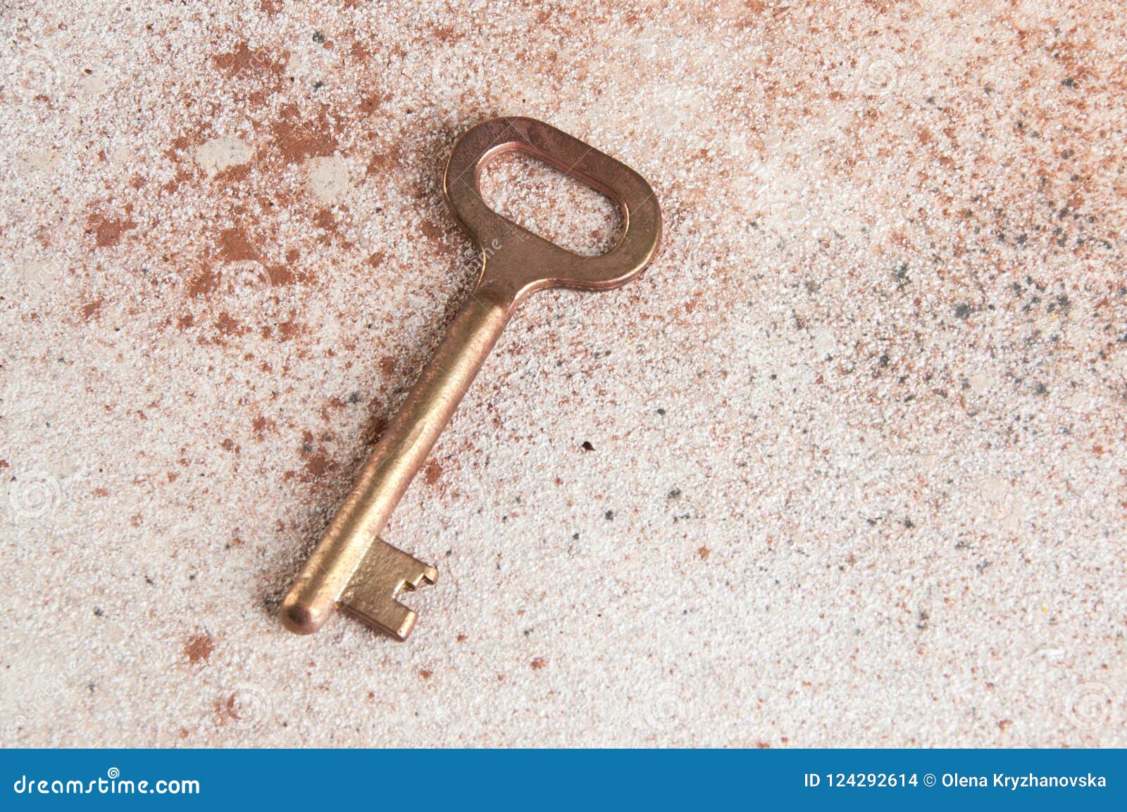 Old Bronze Key on Concrete Background. Stock Photo - Image of concept ...