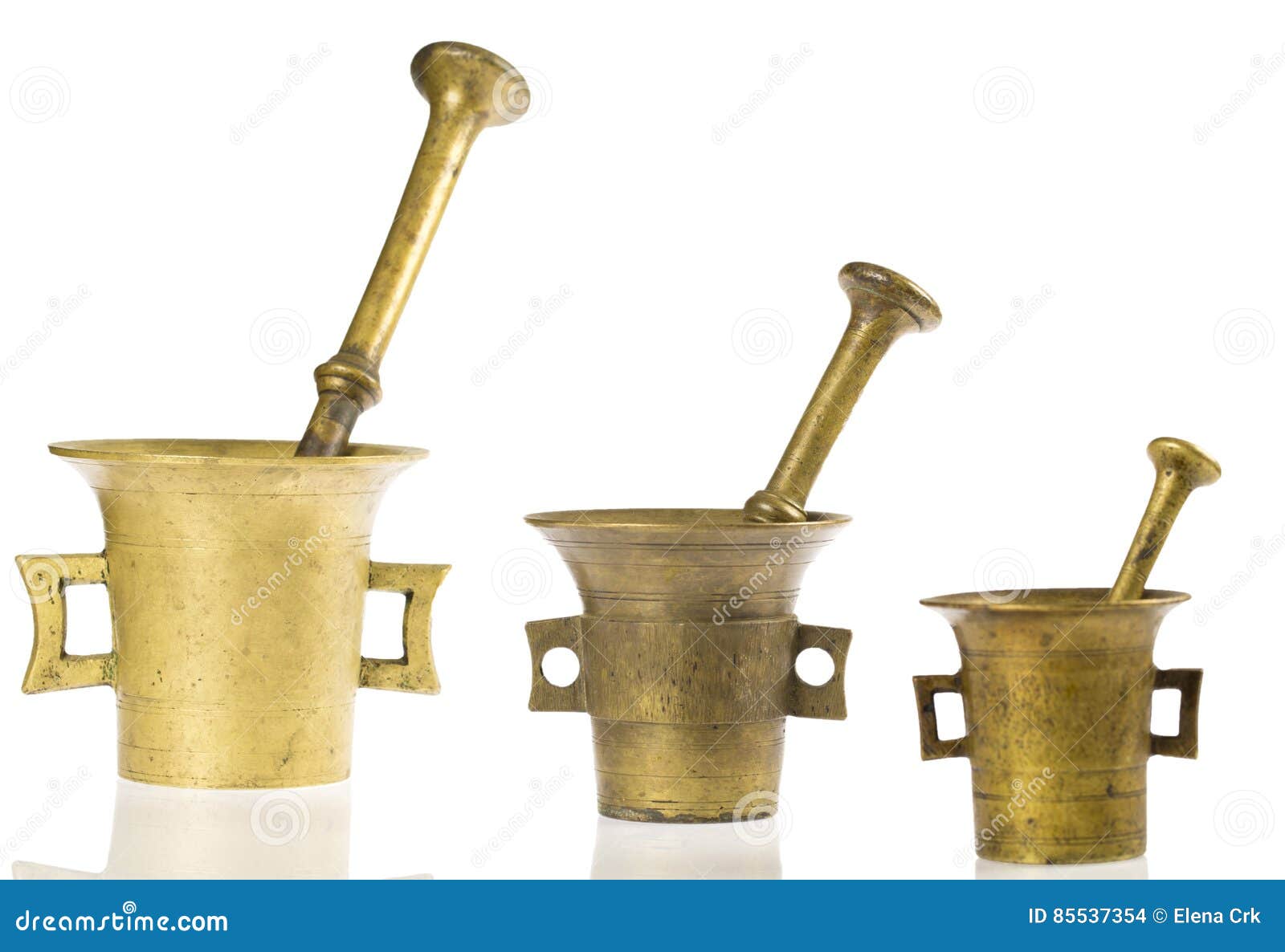 Old bronze mortars stock photo. Image of crumble, brazen - 85537354