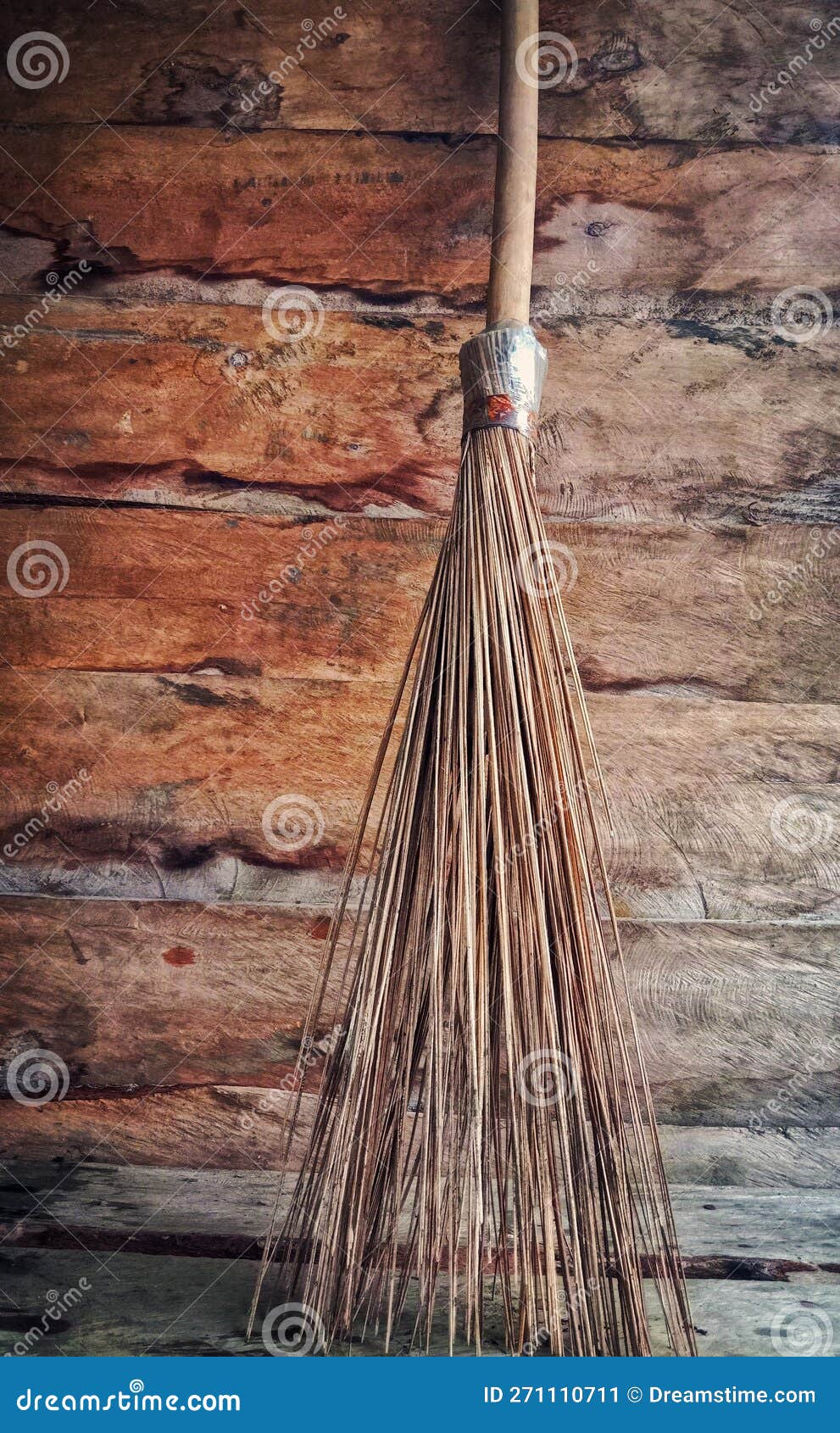 An Old Broom Stick with a Bamboo Handle Stock Image - Image of broom ...