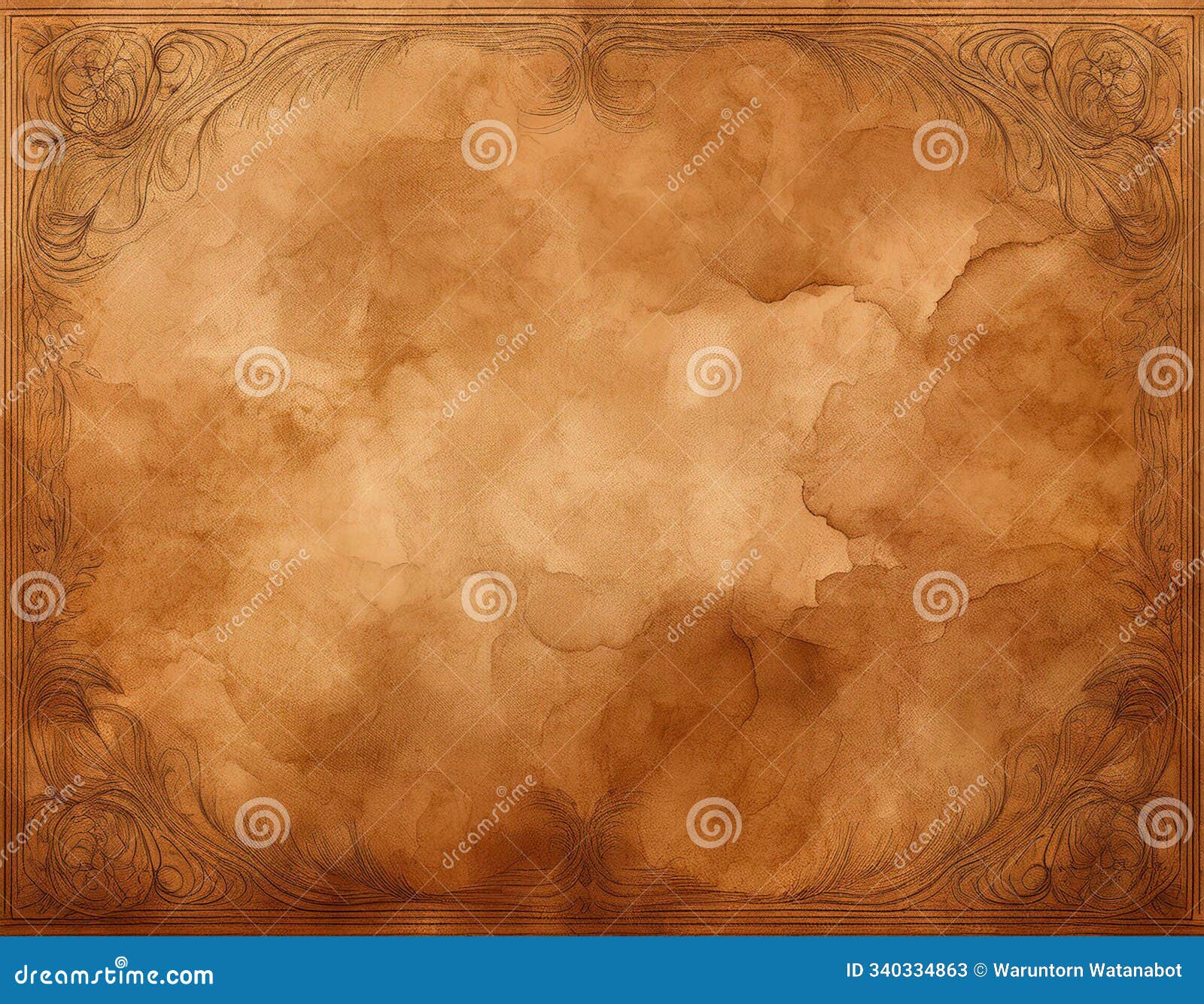 Old Brown Ancient Watercolor Paper Texture Frame Stock Illustration ...