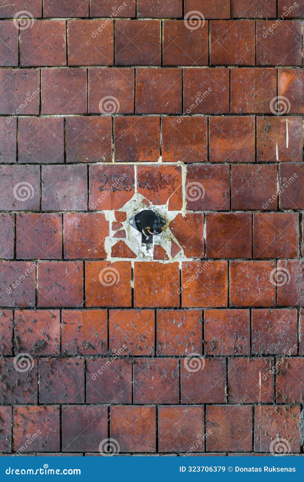 Brown Broken Electrical Socket Fell Out Of The Wall. The Socket Is Torn ...