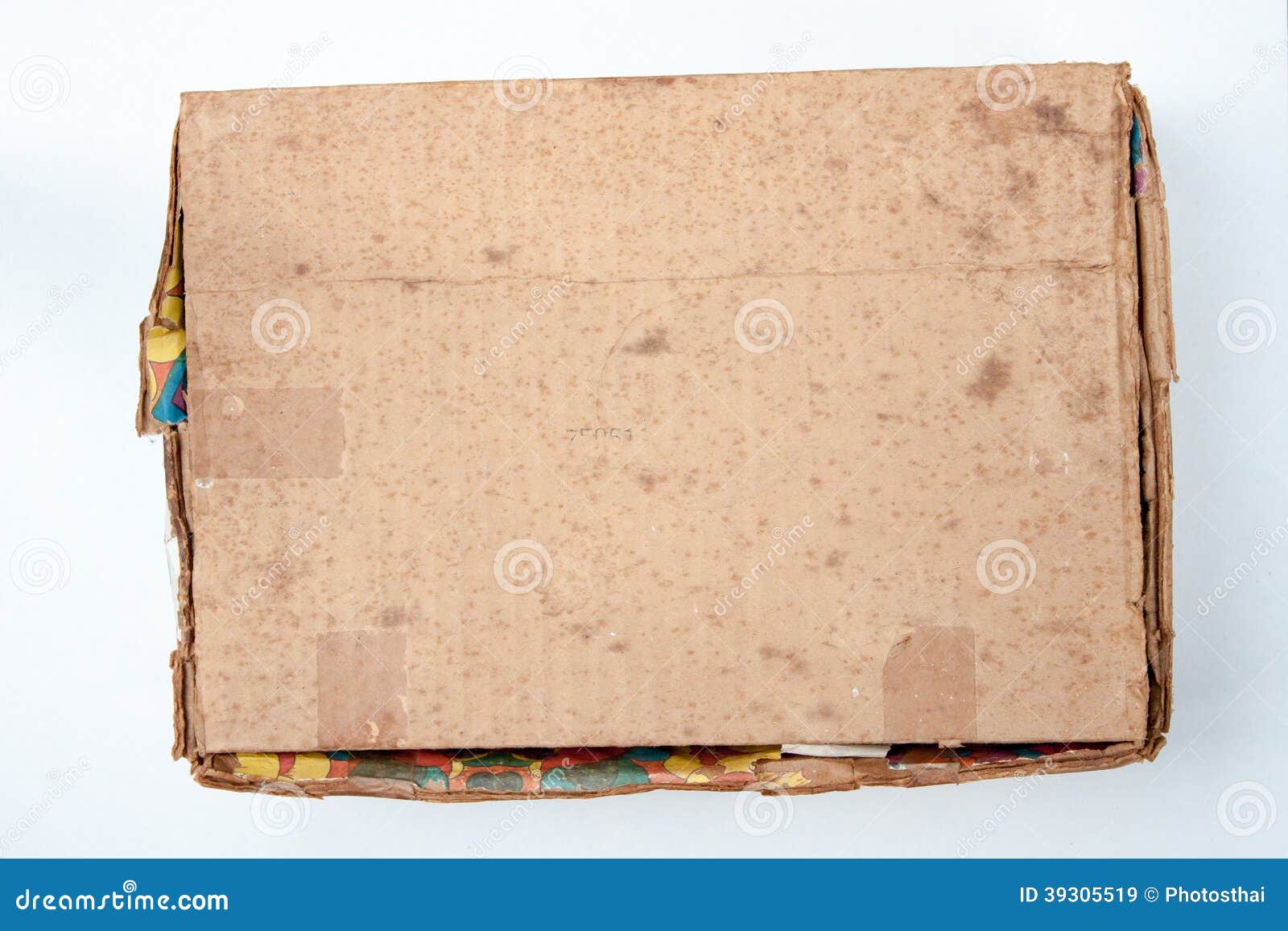 Old Brown Cardboard Box is Closed Stock Image - Image of white, brown ...