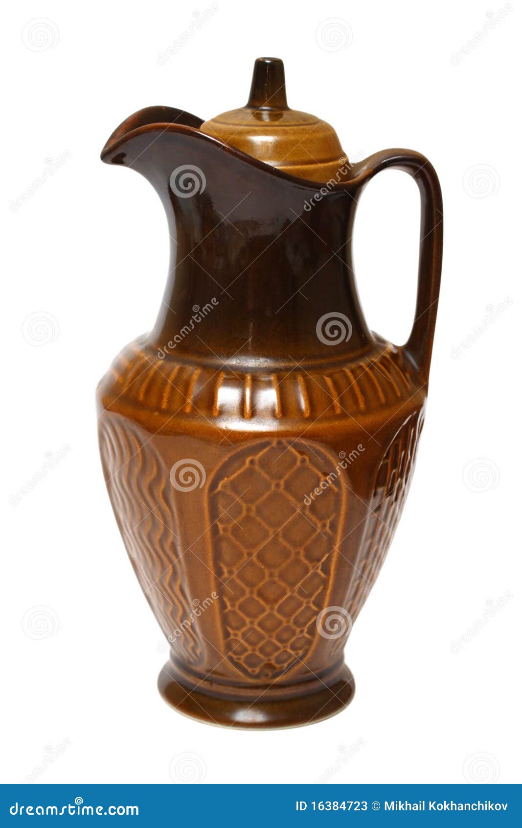 Old brown ceramic jug stock image. Image of craft, household - 16384723
