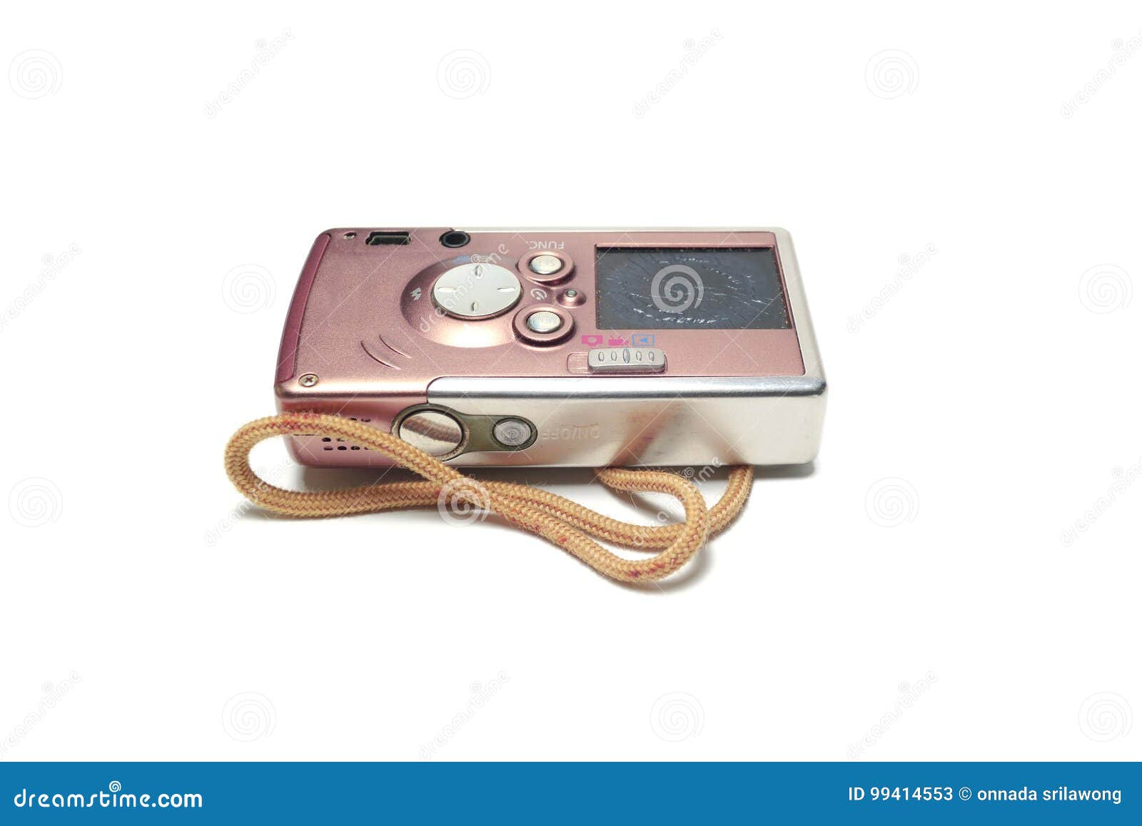 Old Brown Digital Camera with Brown Strap Stock Image - Image of ...