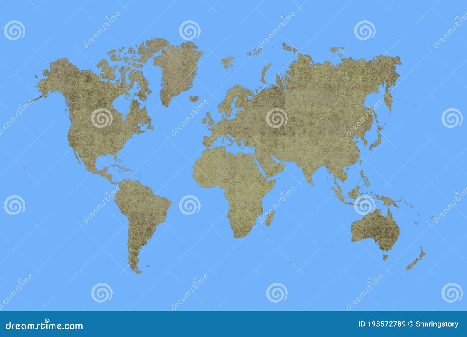 Old Brown Map of the World ,blue Background Stock Illustration ...
