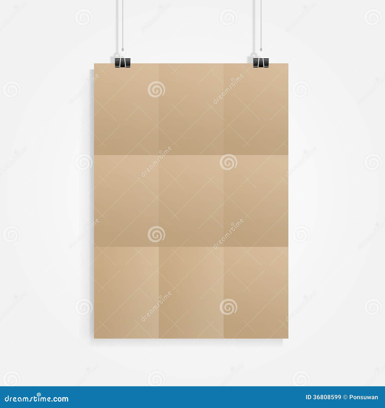 Old brown paper with clip stock vector. Illustration of design - 36808599