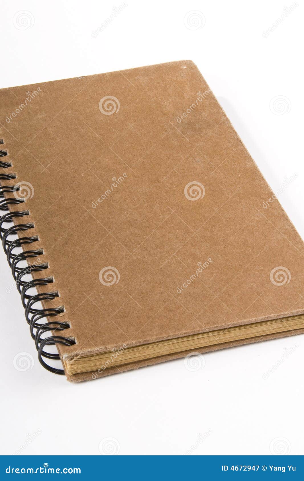 Old brown spiral notebook stock image. Image of white - 4672947