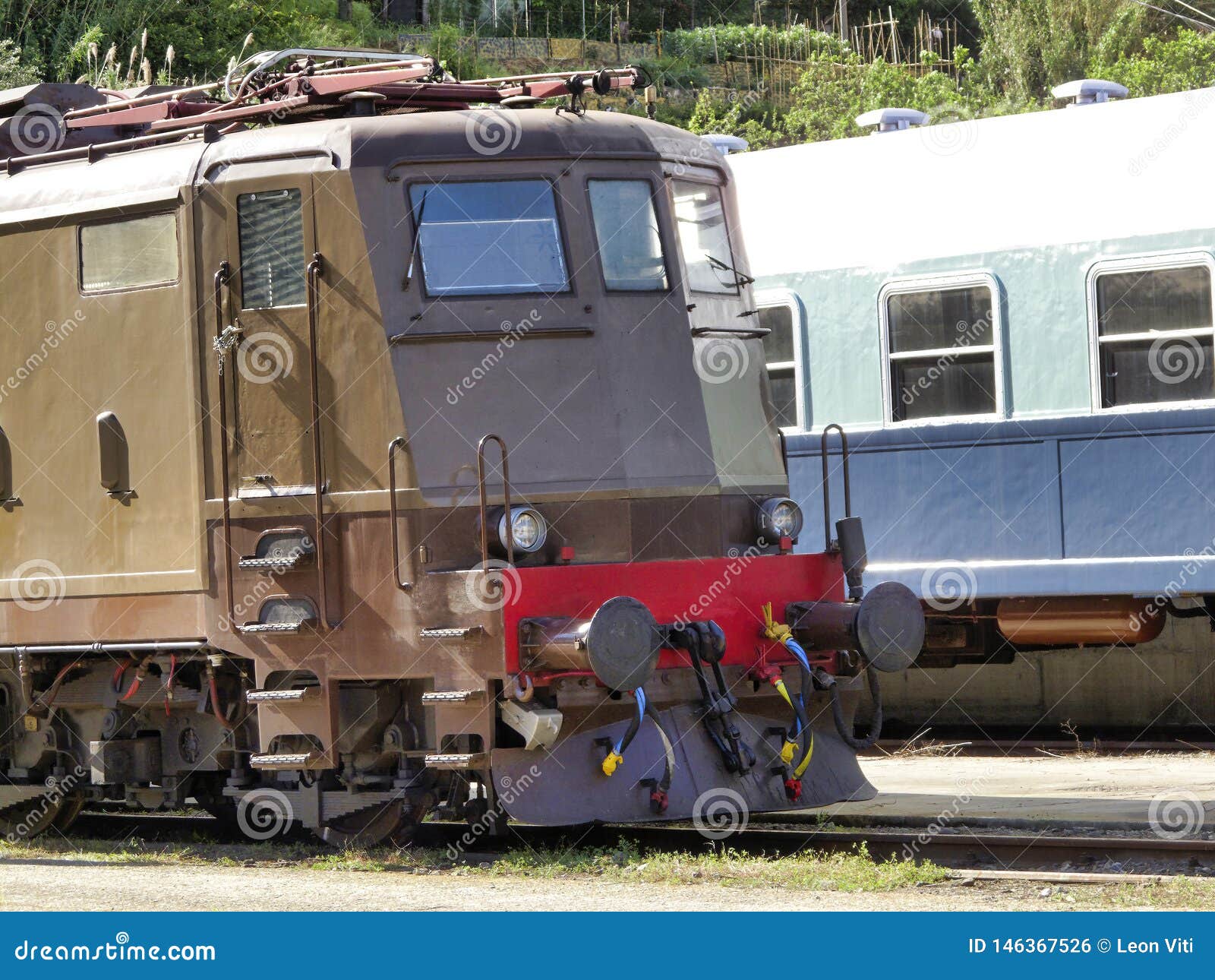 Old Brown Train in a Station Stock Photo - Image of fuel, industrial ...