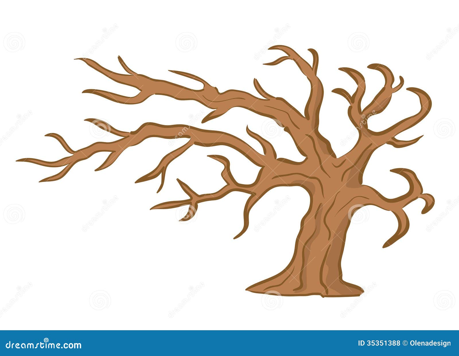 Old brown tree - vector stock vector. Illustration of aphyllous - 35351388