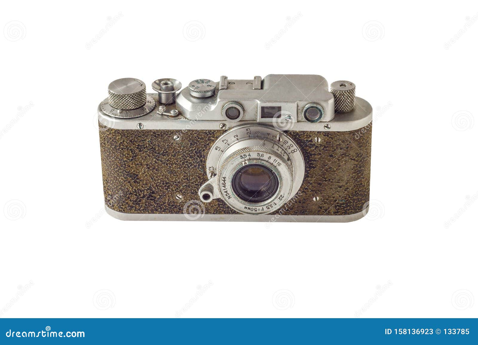 Old Brown Vintage Shabby Camera Isolated on White Background Stock ...