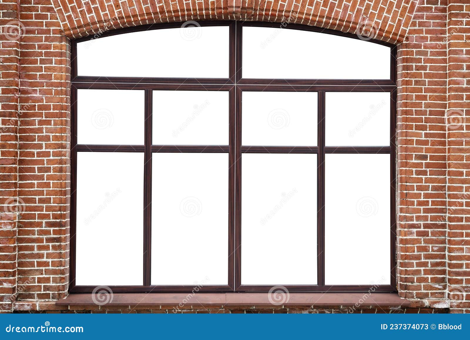 Old Brown Window Isolated on White Background Stock Image - Image of ...