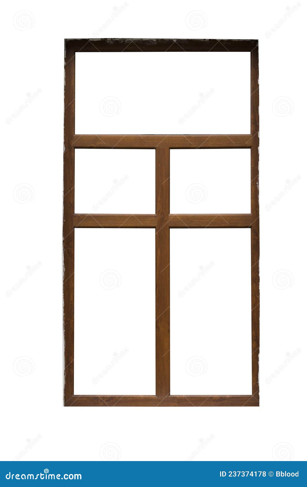 Old Brown Window Isolated on White Background Stock Photo - Image of ...