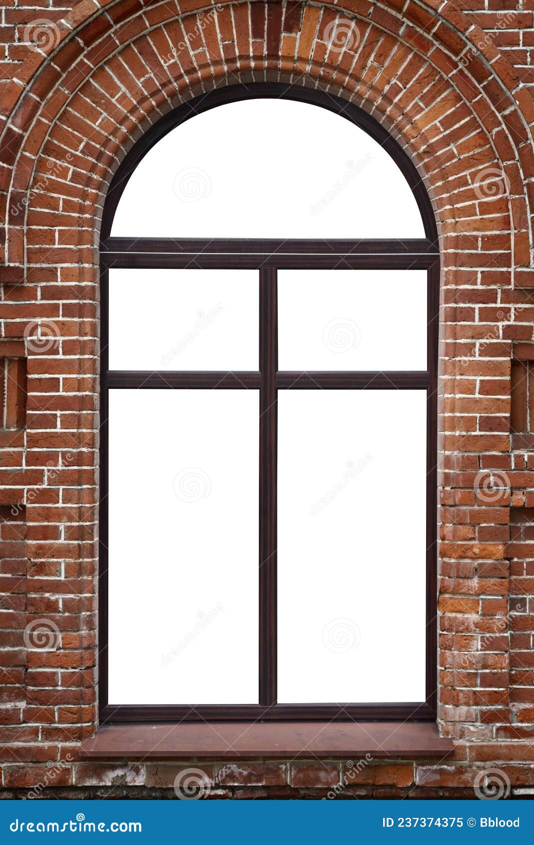 Old Brown Window Isolated on White Background Stock Image - Image of ...