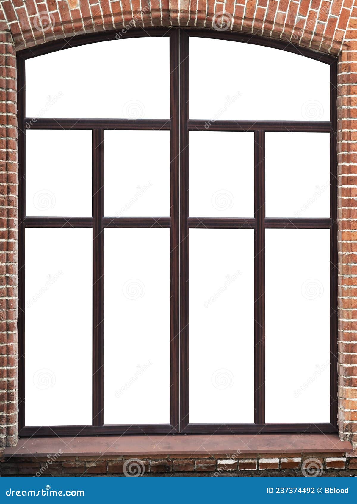 Old Brown Window Isolated on White Background Stock Photo - Image of ...
