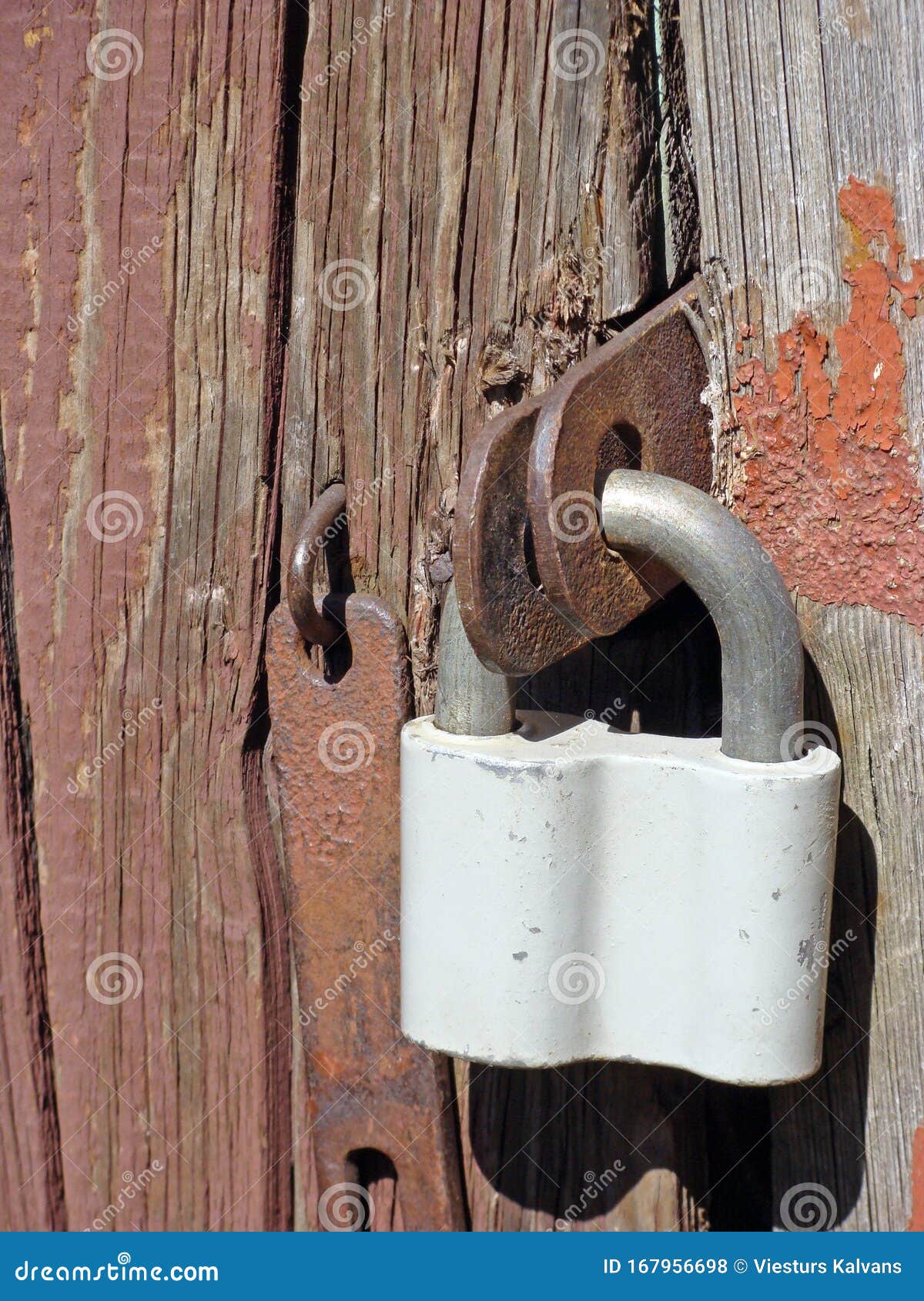 Padlock 2 stock photo. Image of vintage, solid, plank - 167956698