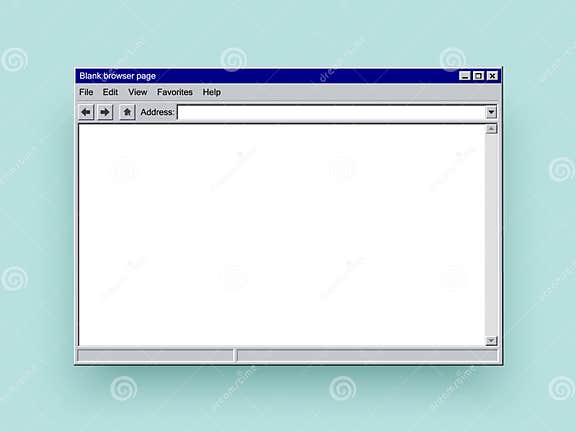 Old Browser Interface Template Isolated. Browser Window with Search Line, Navigation Icons and ...