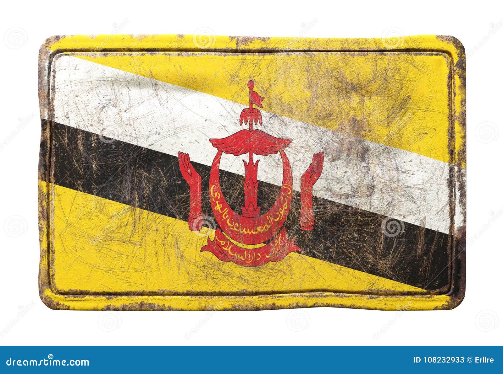 Old Brunei flag stock illustration. Illustration of rendering - 108232933