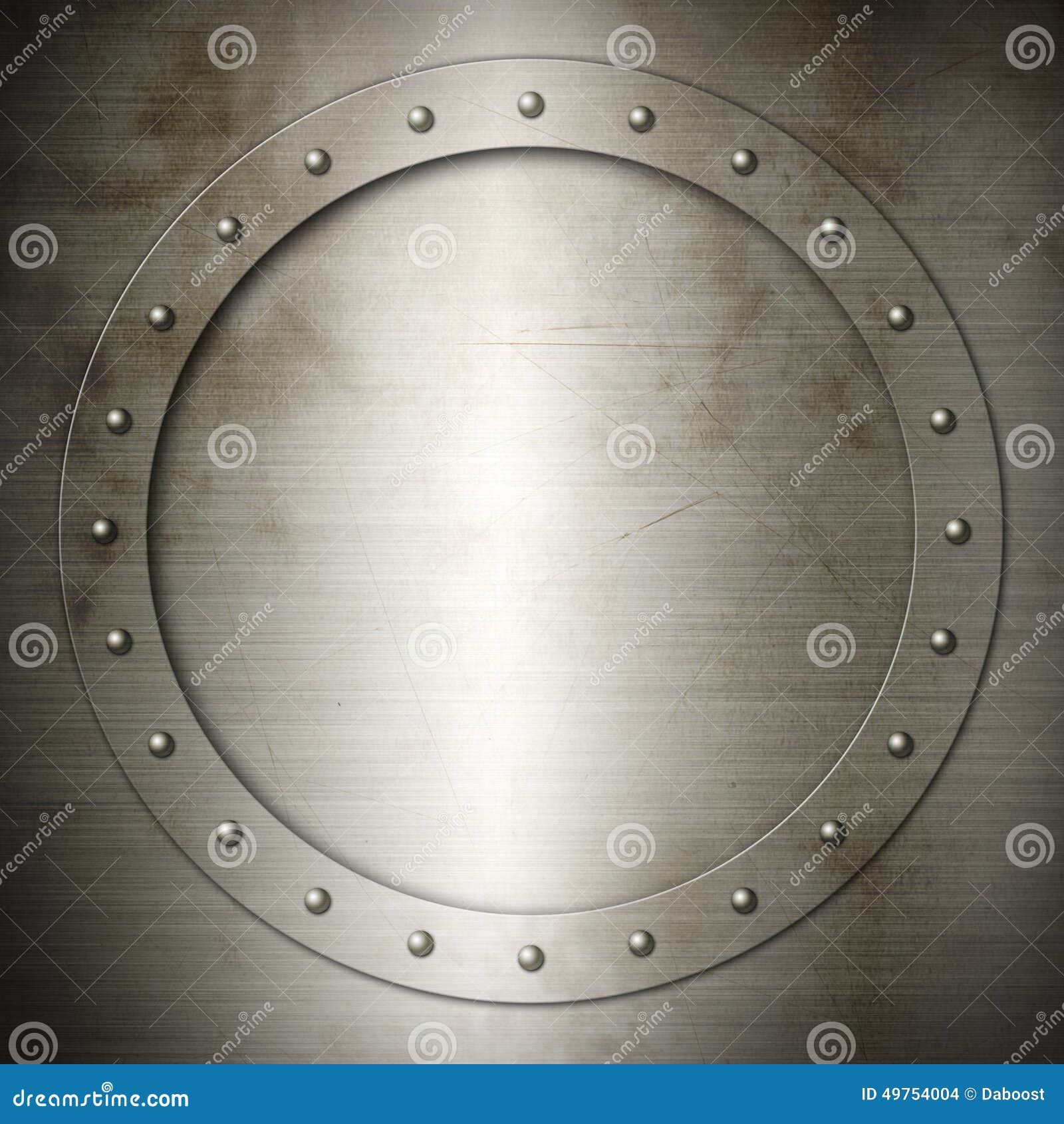 Old Brushed Steel Round Frame Stock Illustration - Illustration of ...