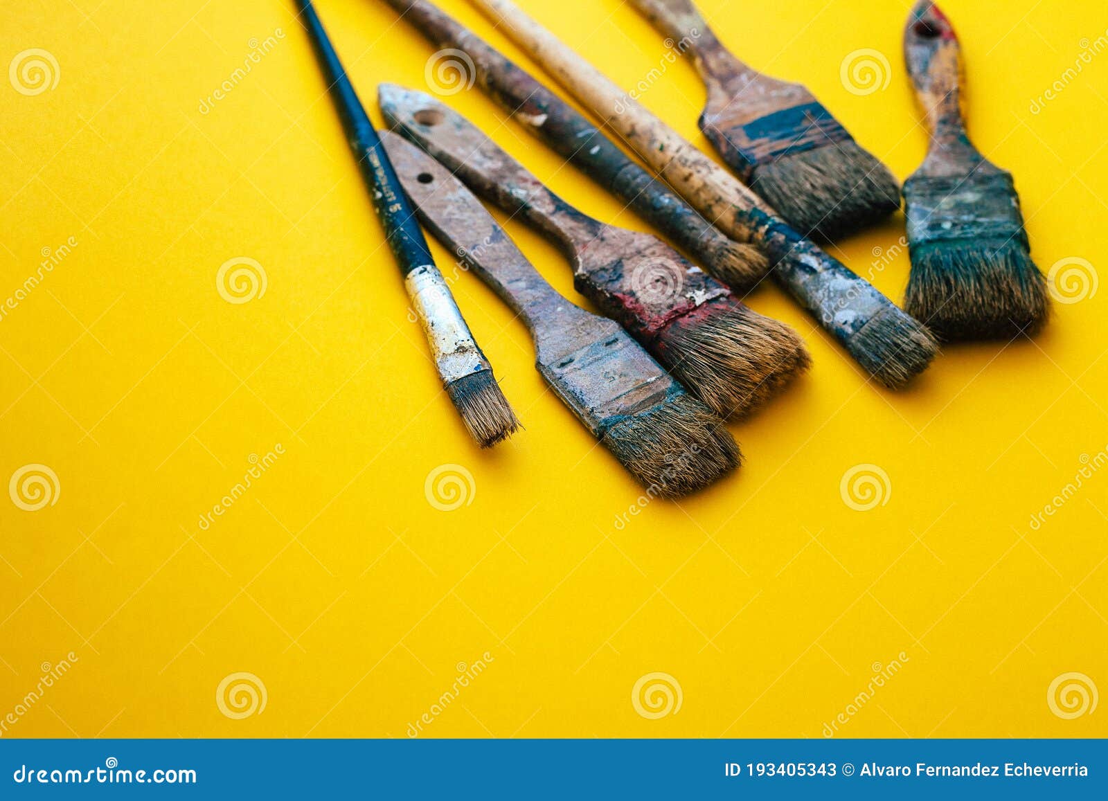 Old brushes stock image. Image of closeup, creativity - 193405343
