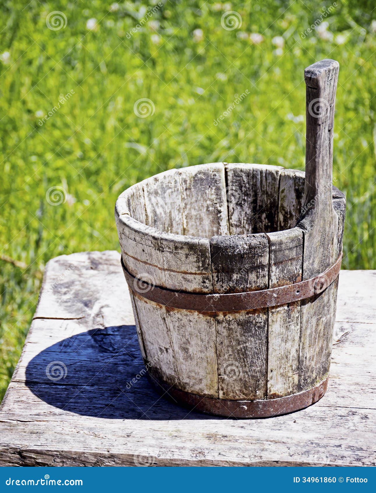 Old bucket stock photo. Image of grass, single, rustic - 34961860