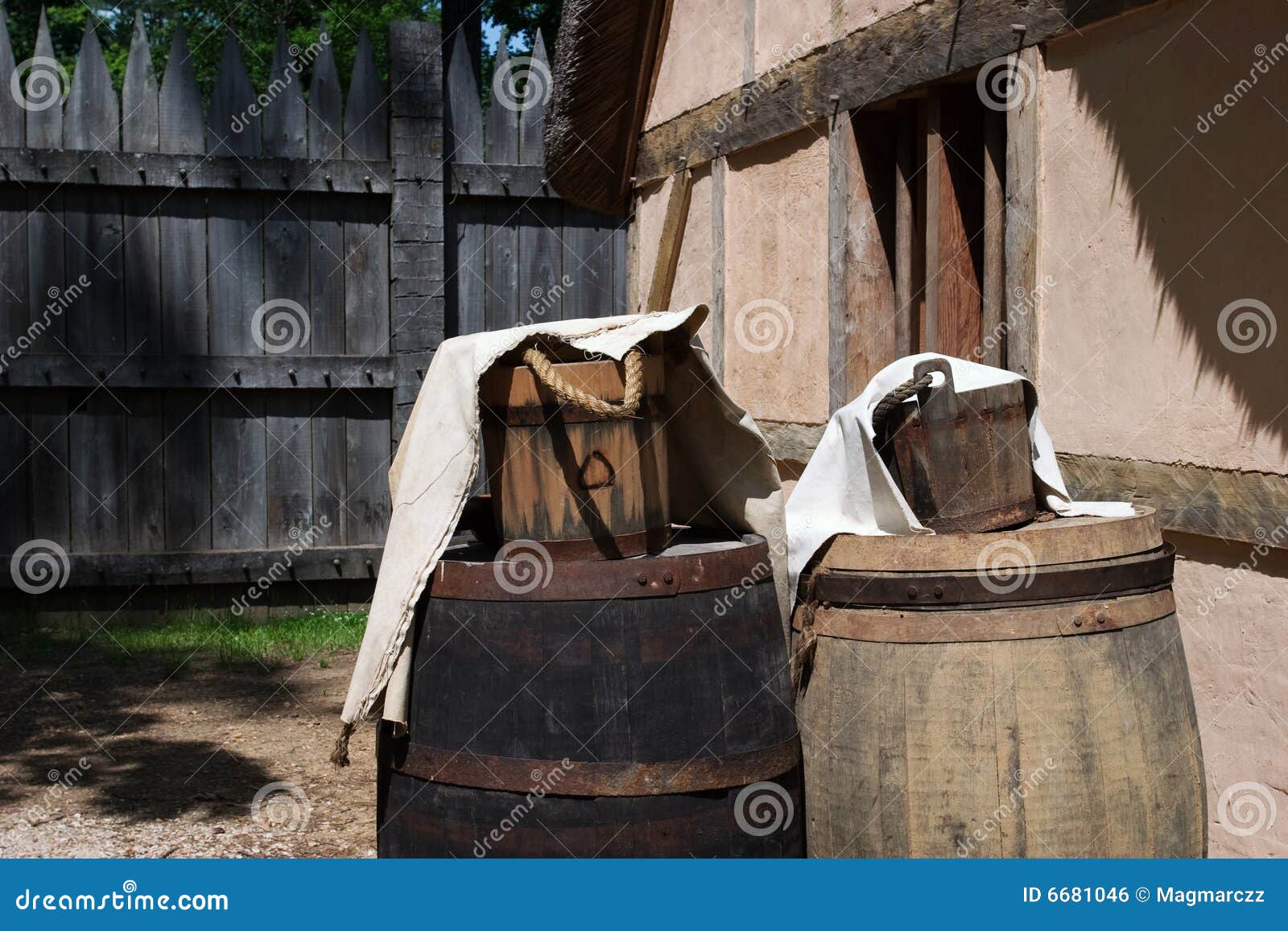 Old buckets stock photo. Image of buckets, rural, skansen - 6681046