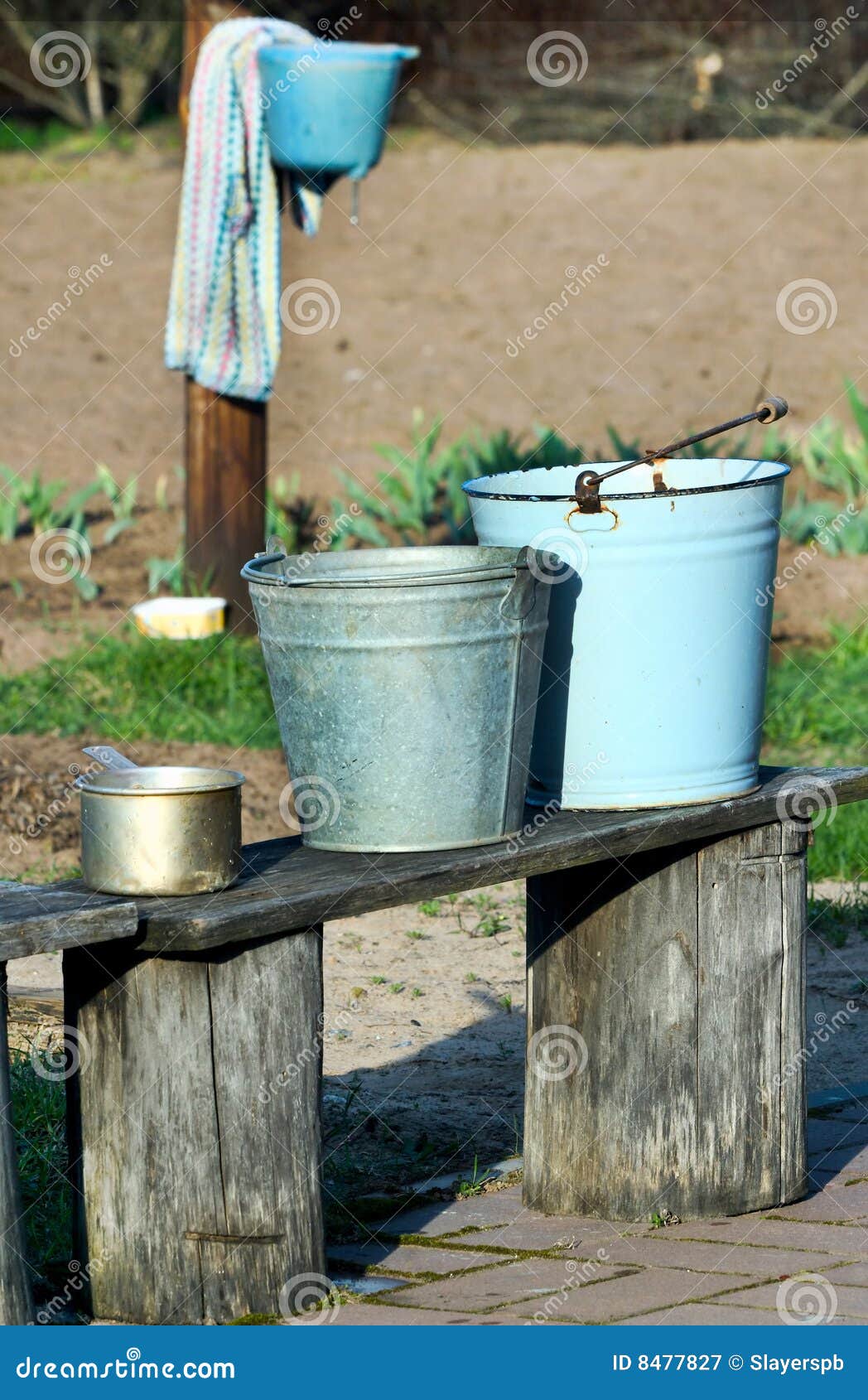 Old buckets stock image. Image of washing, fussboden, iron - 8477827
