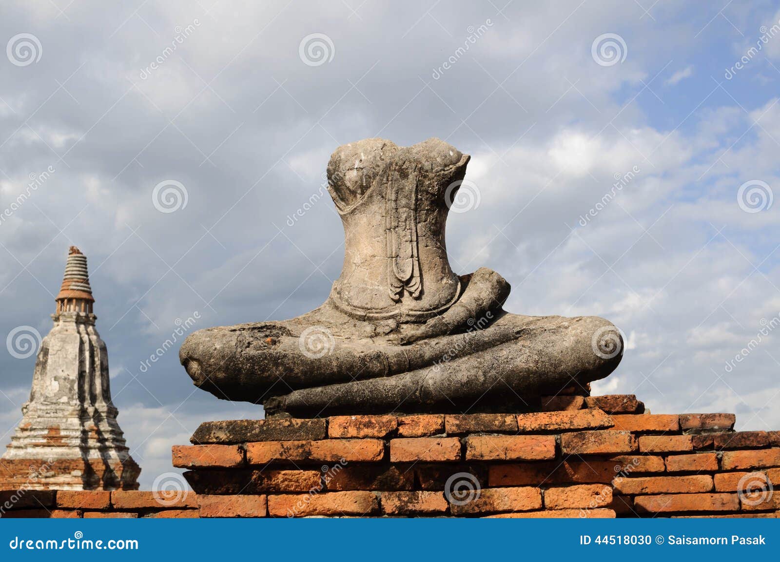 Old Buddha Statue and Brick Stock Photo - Image of religion, travel ...