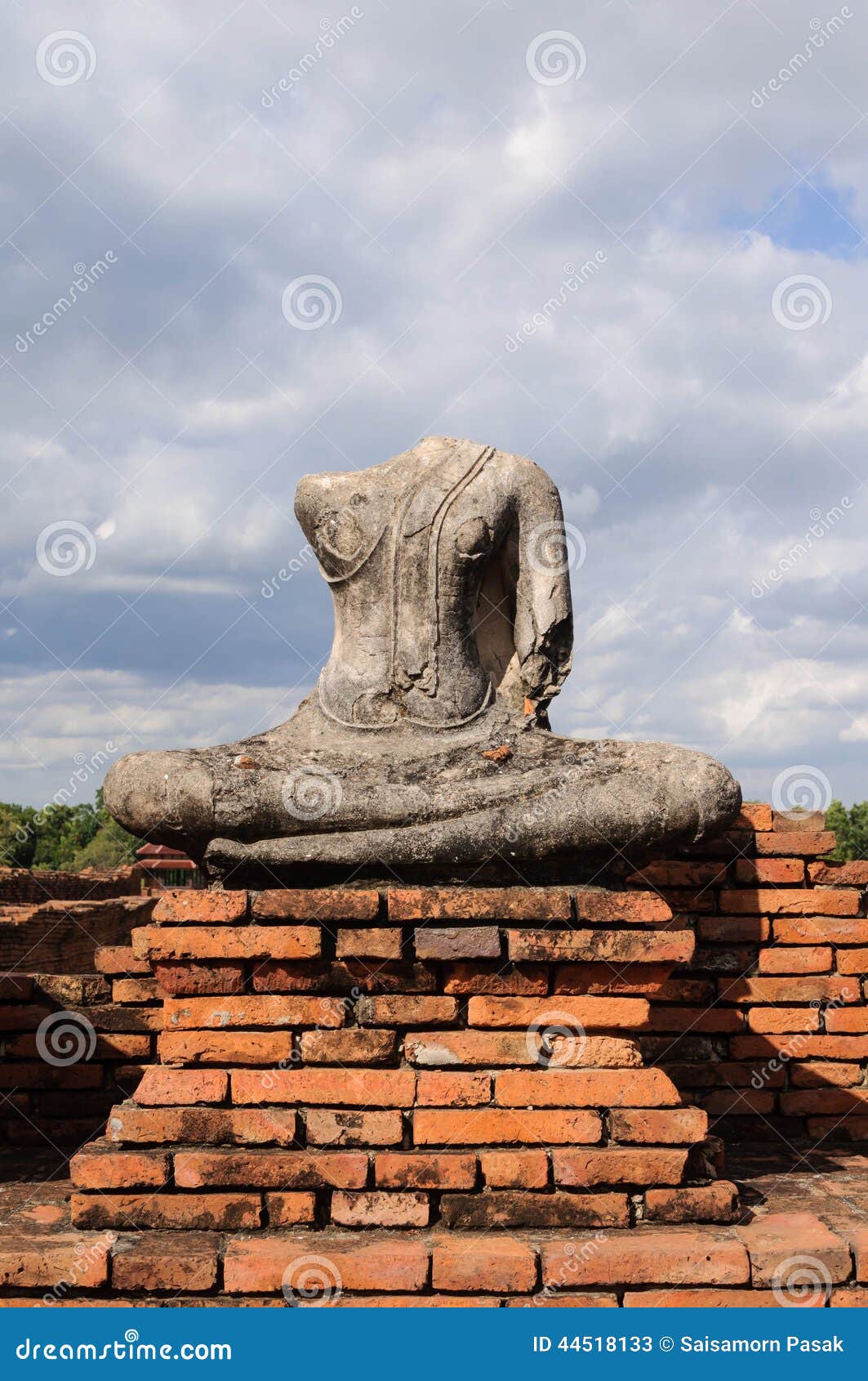 Old Buddha Statue and Brick Stock Image - Image of clouds, brick: 44518133