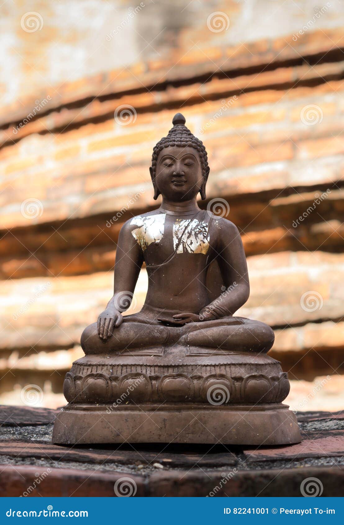 Old Buddha Statue at Temple. Stock Image - Image of orient, prayer ...