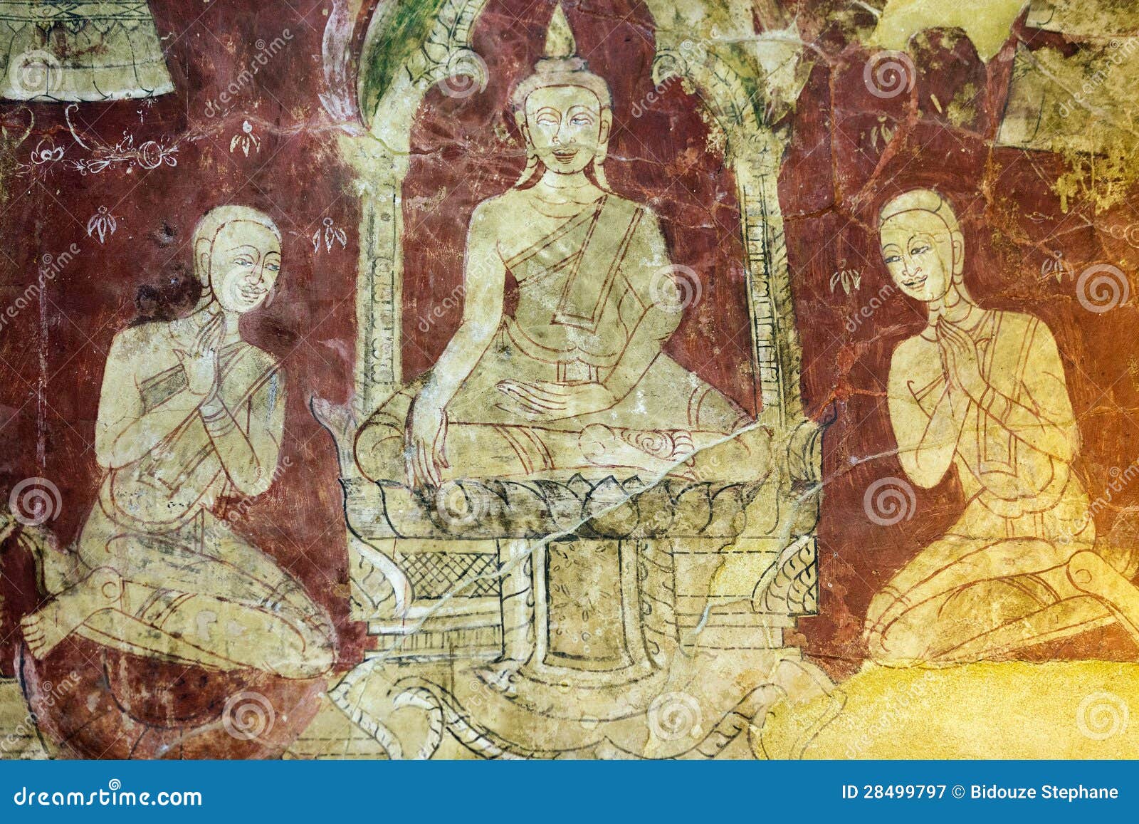 Old Buddhist paintings stock image. Image of damaged - 28499797