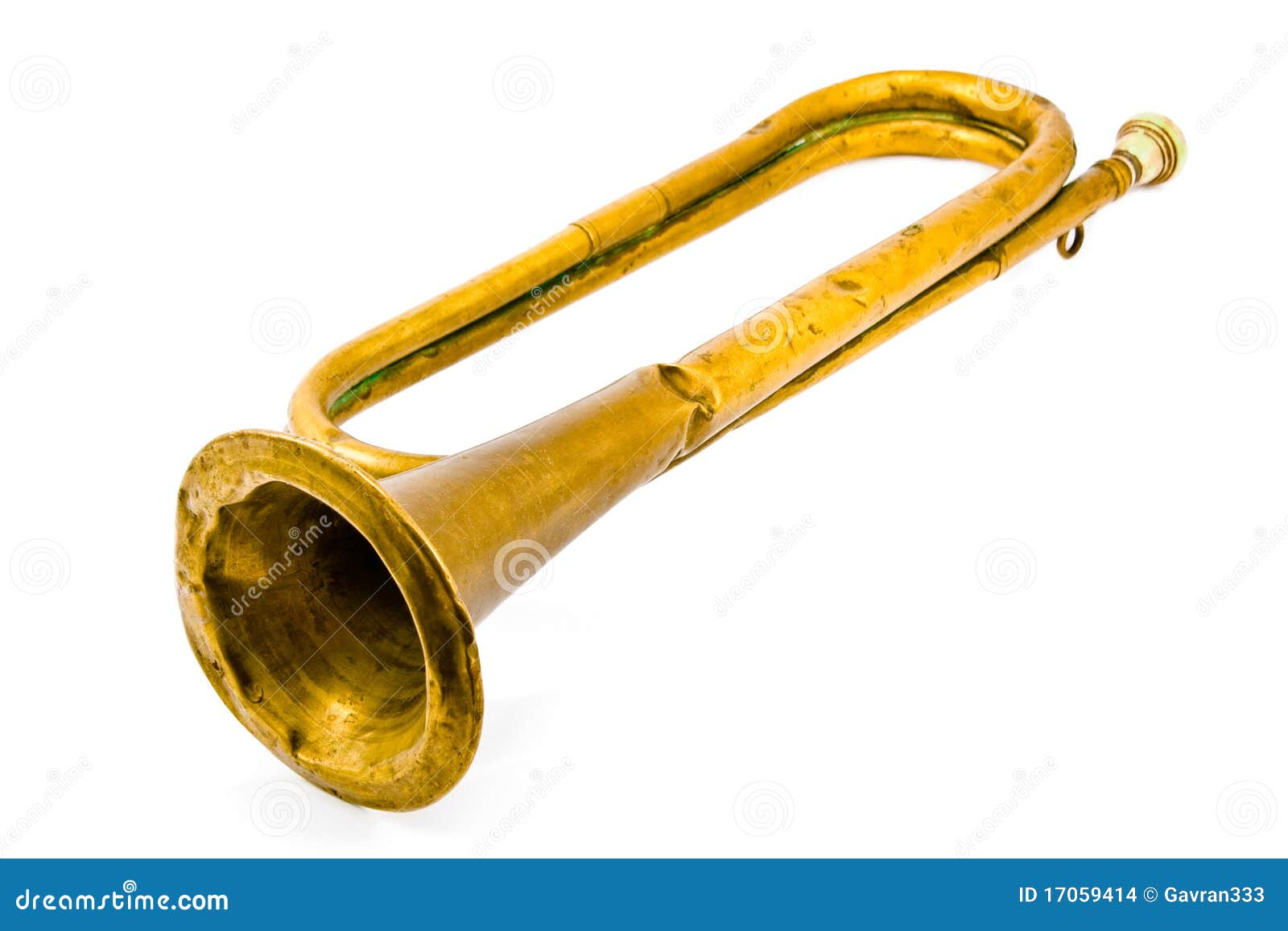 Old Bugle Isolated on White Stock Photo - Image of cavalry, trumpet ...