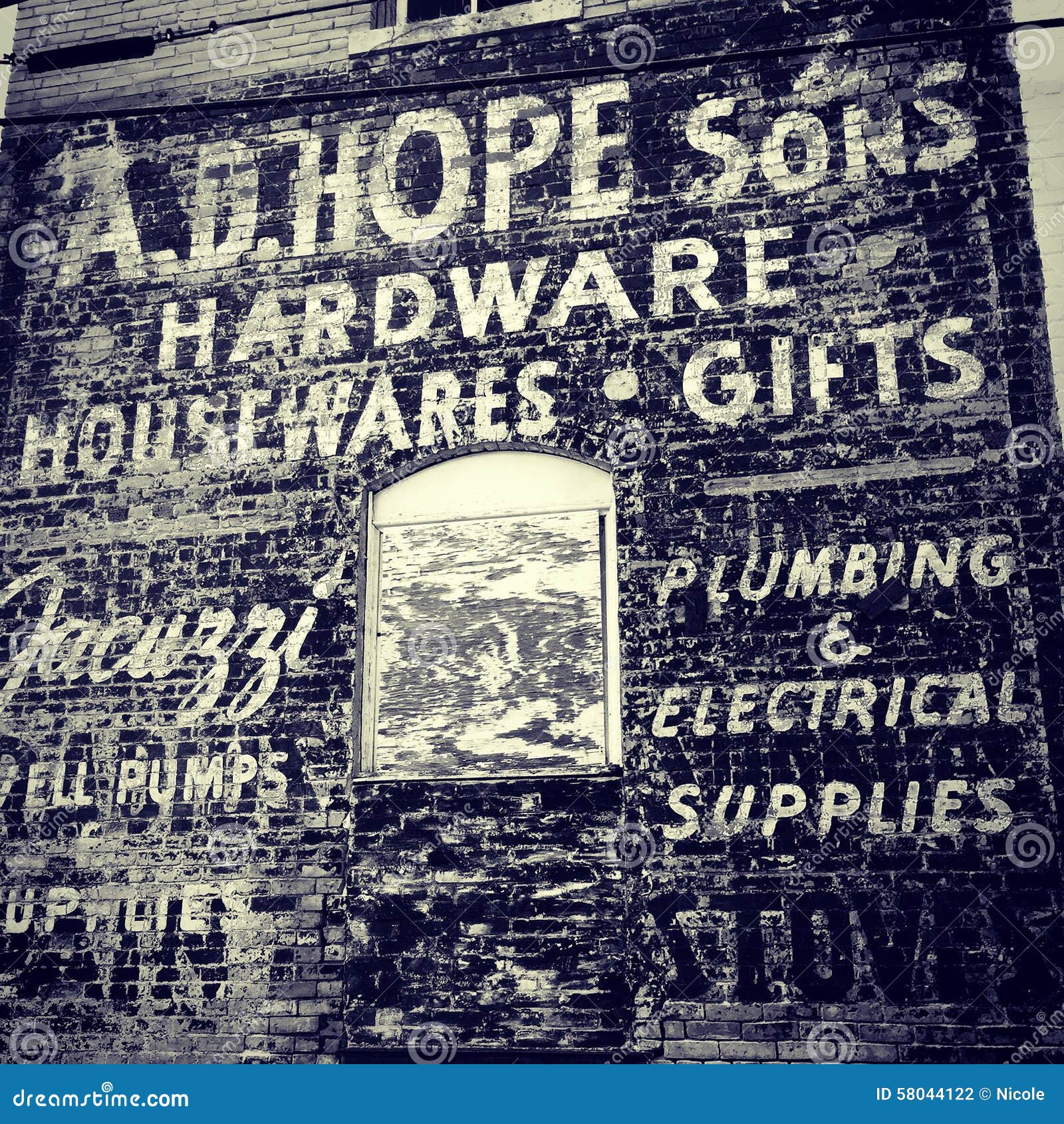 Old building advertisement editorial photography. Image of mckinney ...