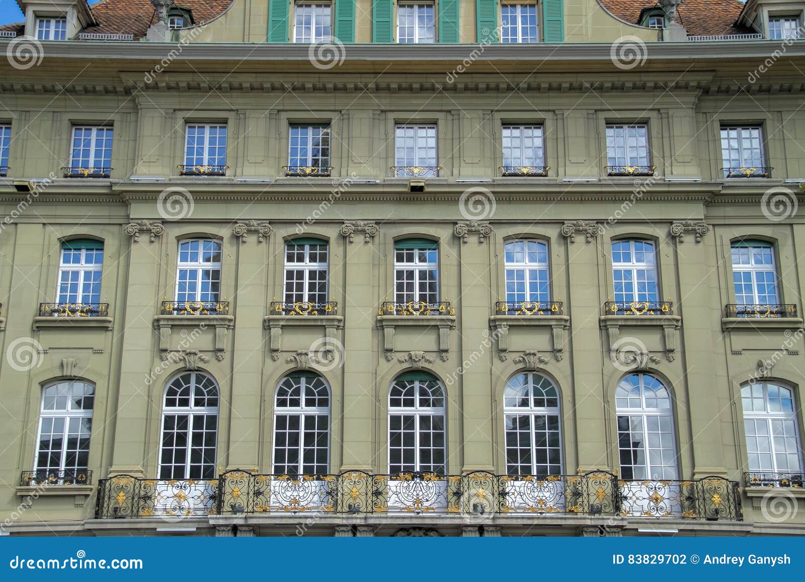 Old Building Antique Balconies with Windows Stock Photo - Image of ...