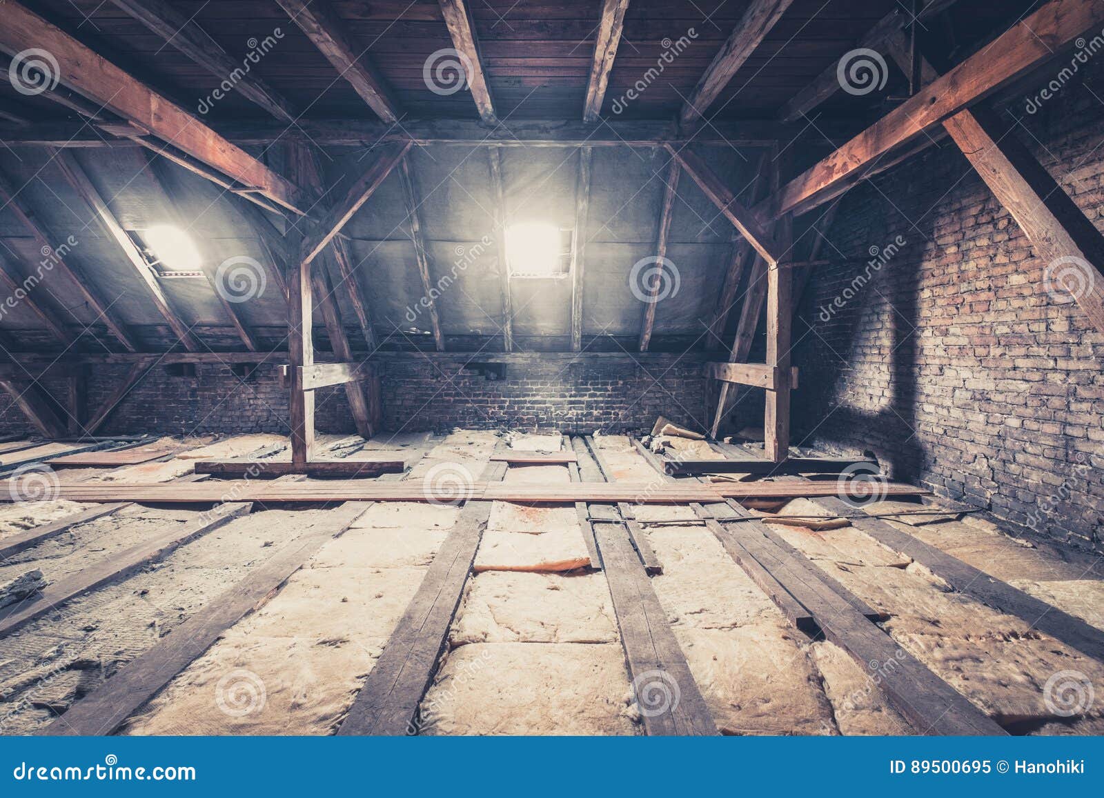 Garret, Attic Loft / Roof Construction Stock Photo | CartoonDealer.com ...