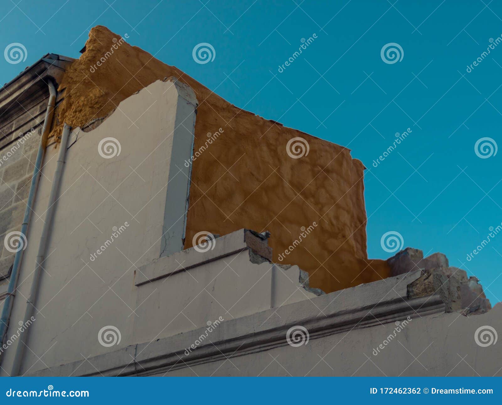 Old Building with a Broken Wall Stock Photo - Image of paint, wall ...