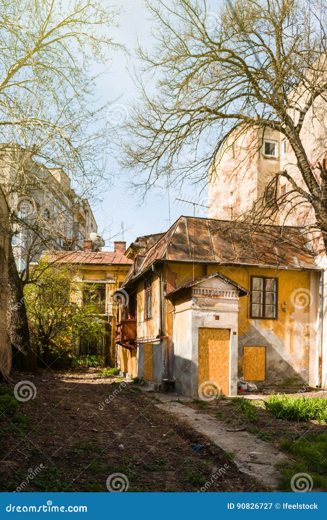 Old Building with Communist Building in Background Bucharest Stock ...