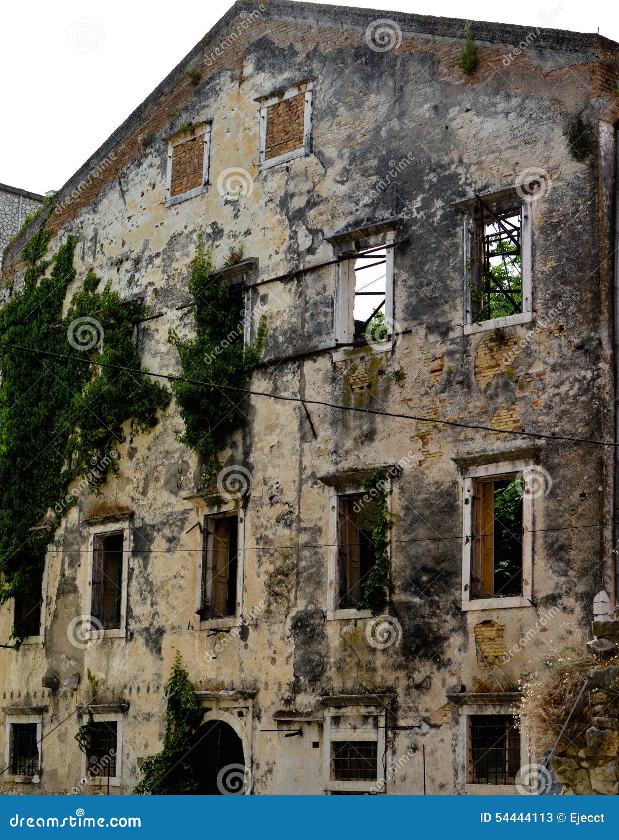 Old Building, Corfu, Greece Stock Image - Image of exterior, window ...