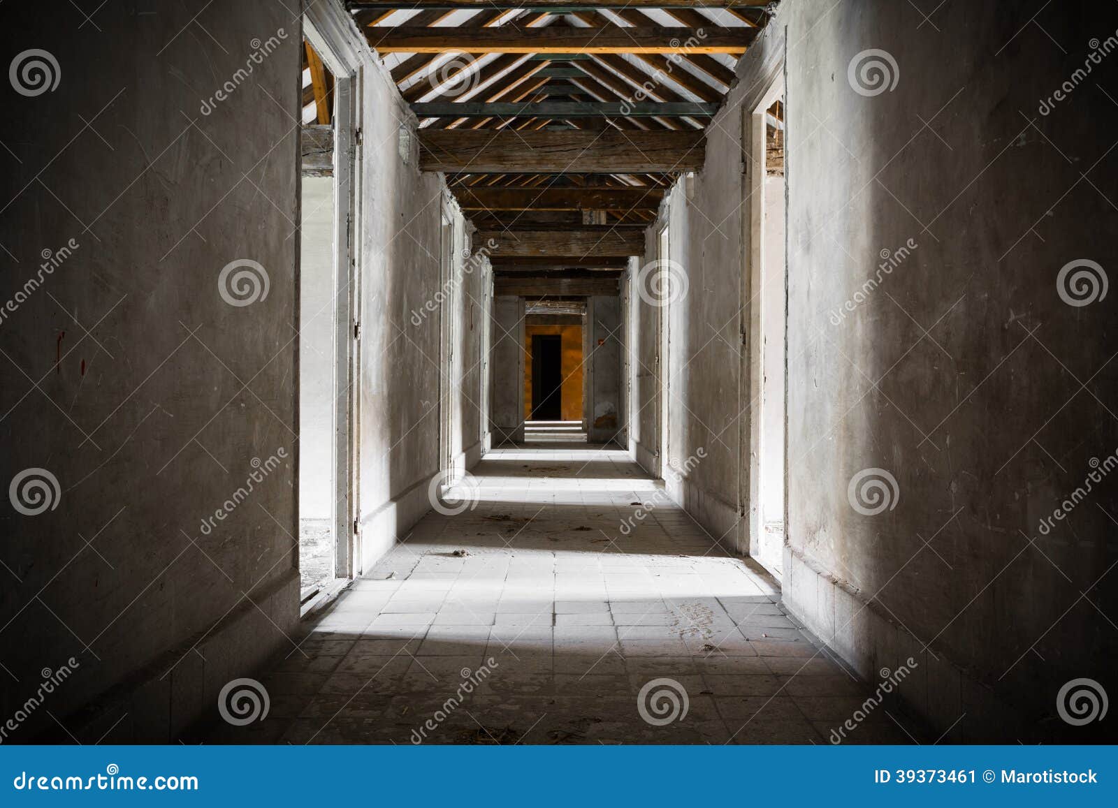 Old building corridors stock image. Image of wood, rooms - 39373461