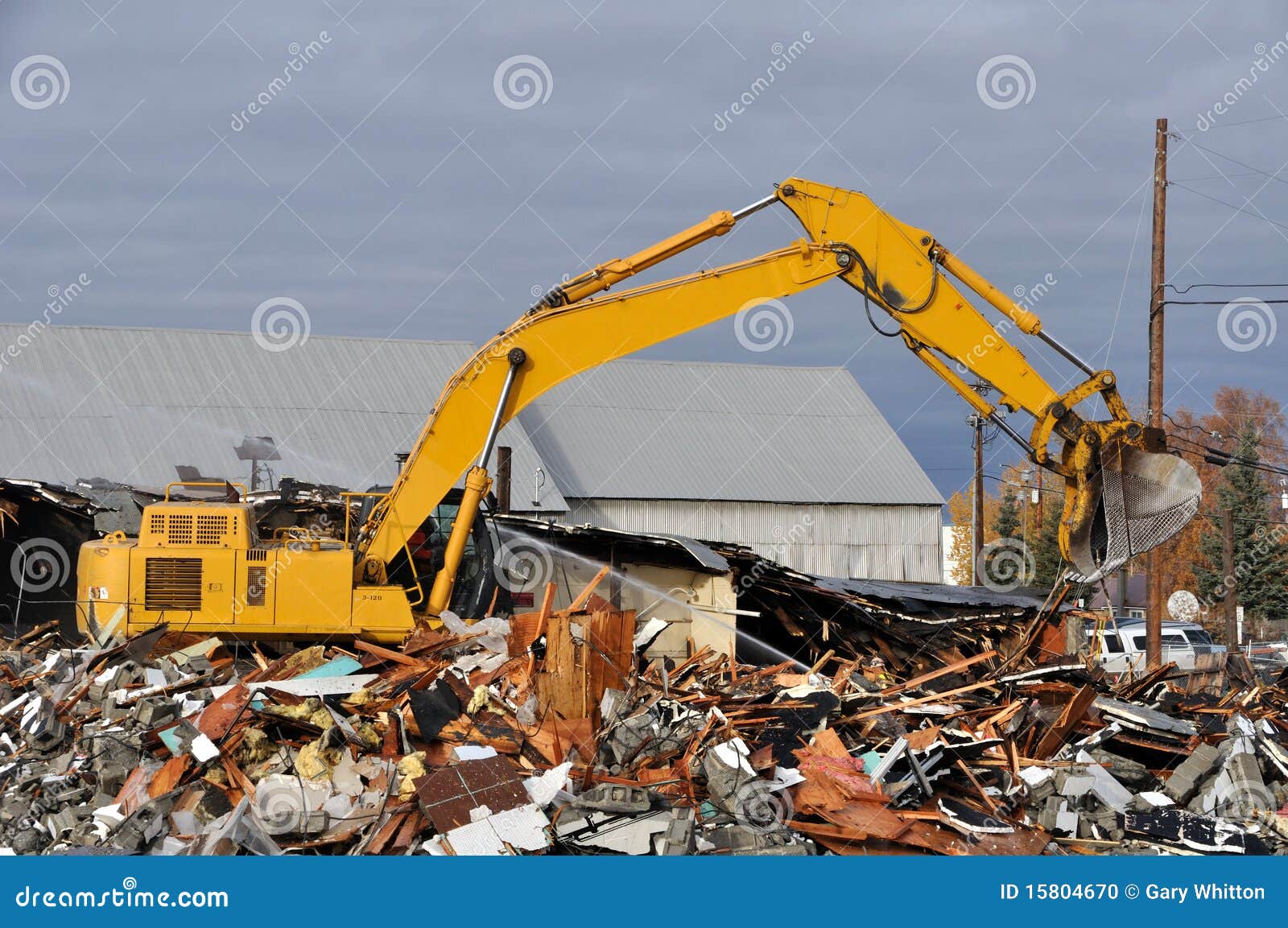 Old Building Demolition stock photo. Image of contractor - 15804670