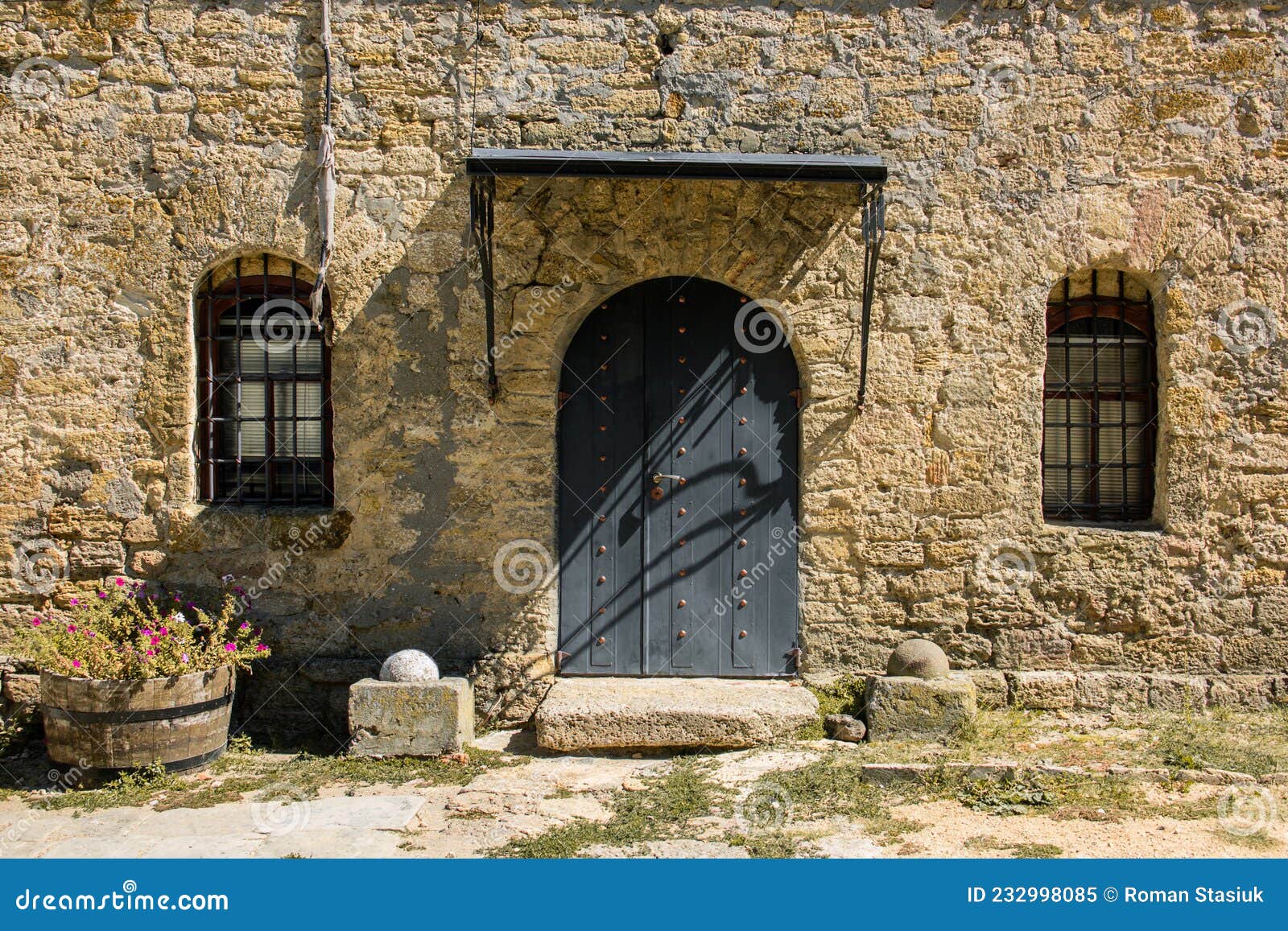 Old Building. Door and Windows in an Old Building Stock Image - Image ...