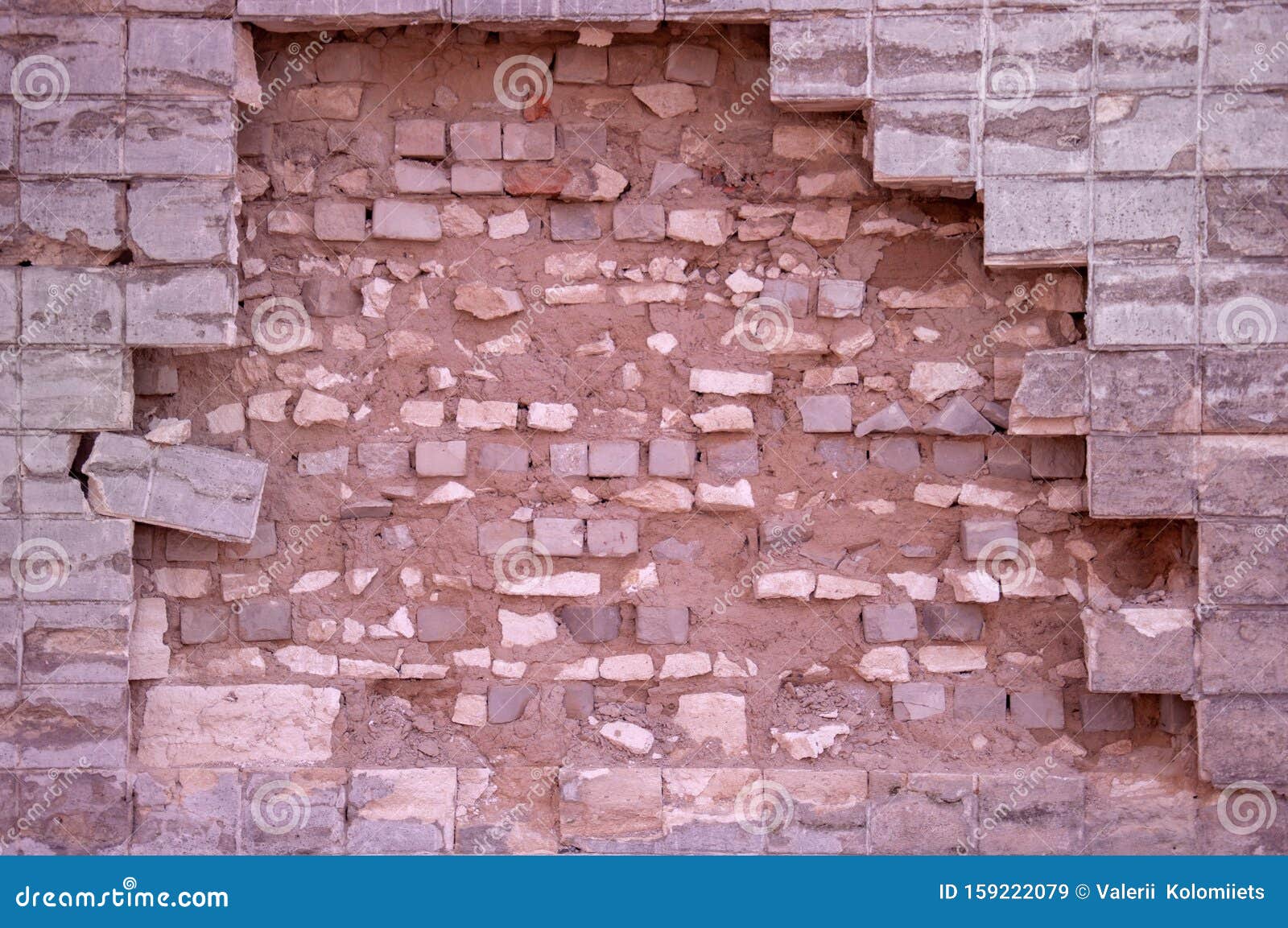 Old Building. an Emergency House in Which Bricks Fall Stock Image ...