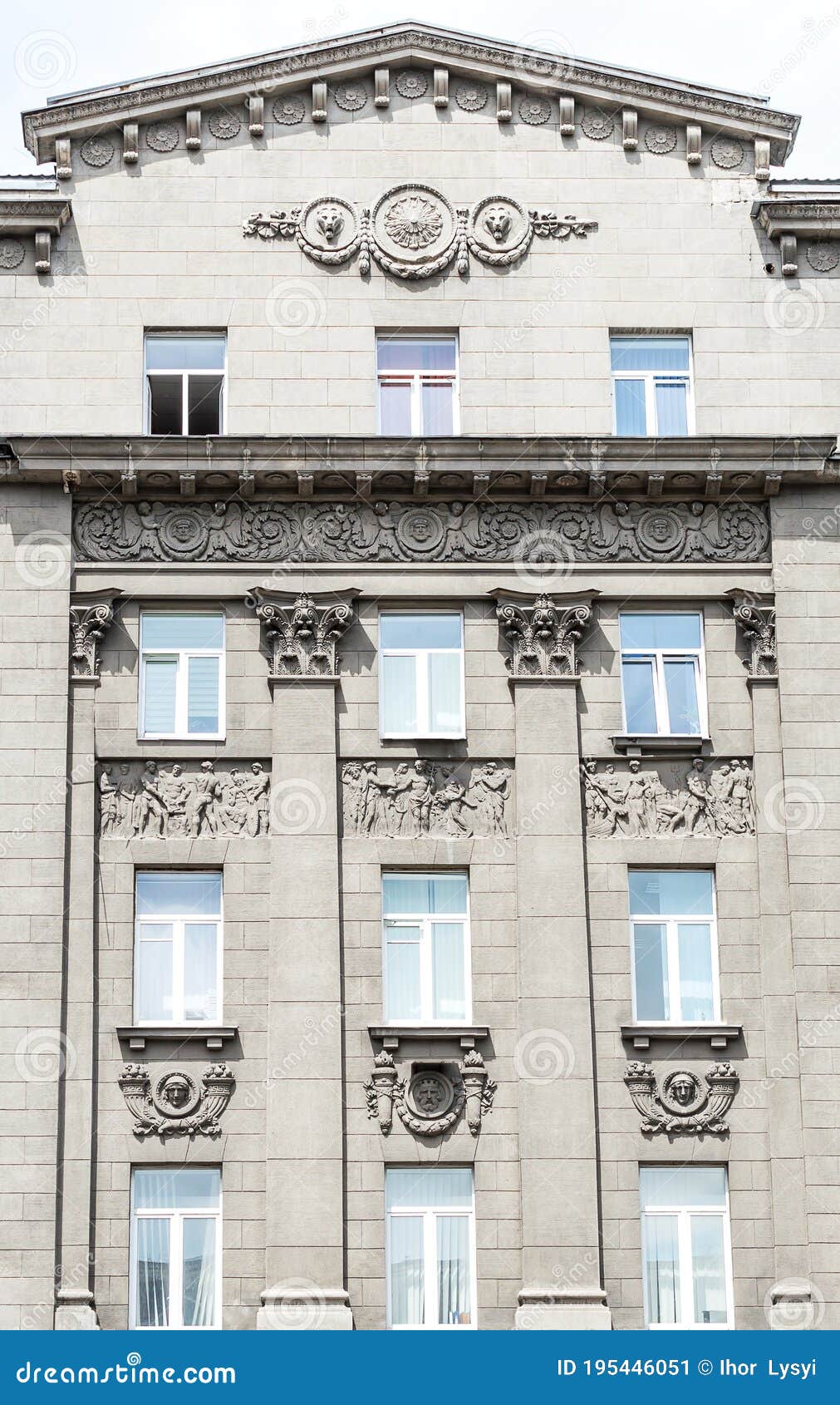 Old building facade stock image. Image of architecture - 195446051